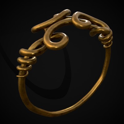 Twisted Wire Looping Gold Ring - 3D Model by Get Dead Entertainment