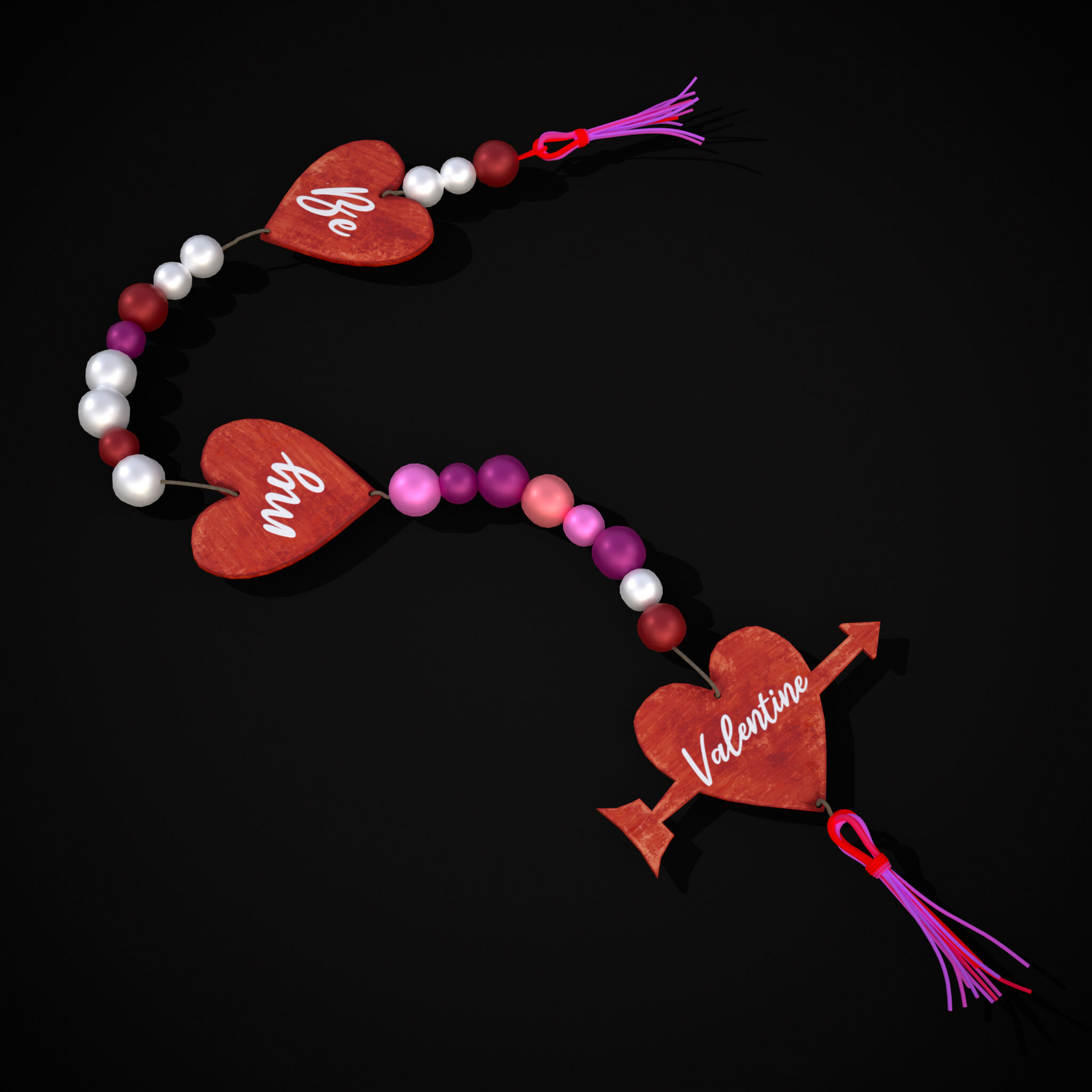 Valentines Bead Heart Charm - 3D Model by Get Dead Entertainment