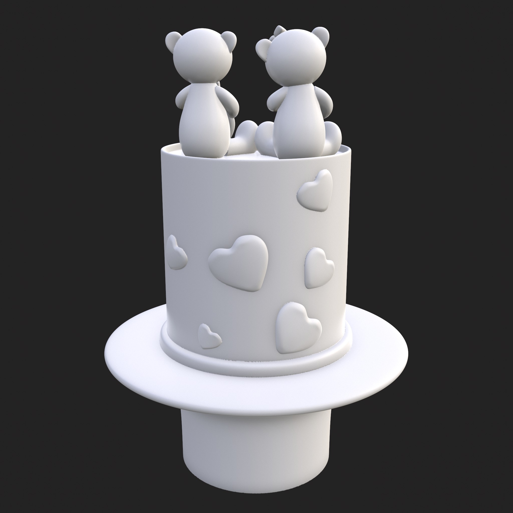Valentines Bears Cake - 3D Model by Get Dead Entertainment