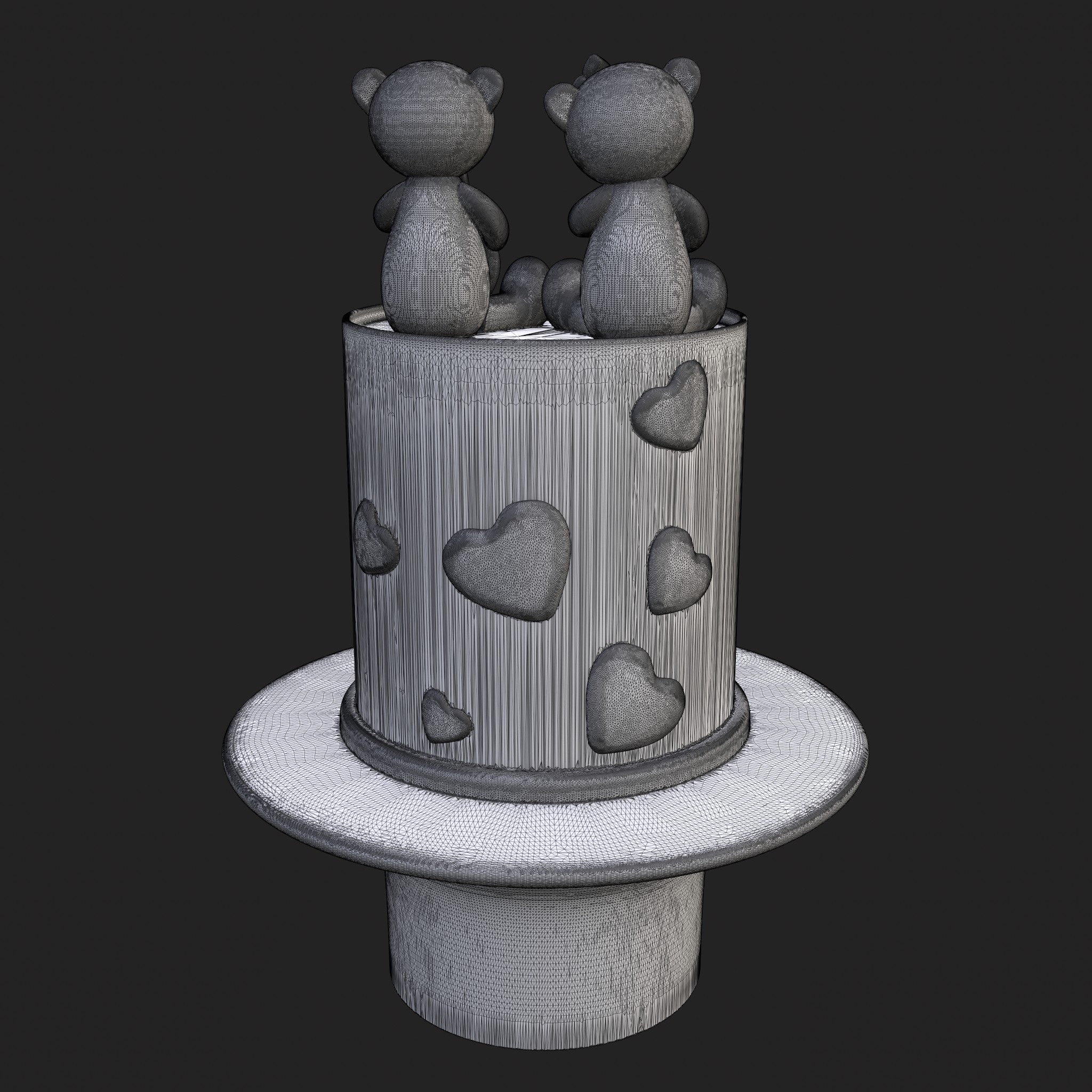 Valentines Bears Cake - 3D Model by Get Dead Entertainment