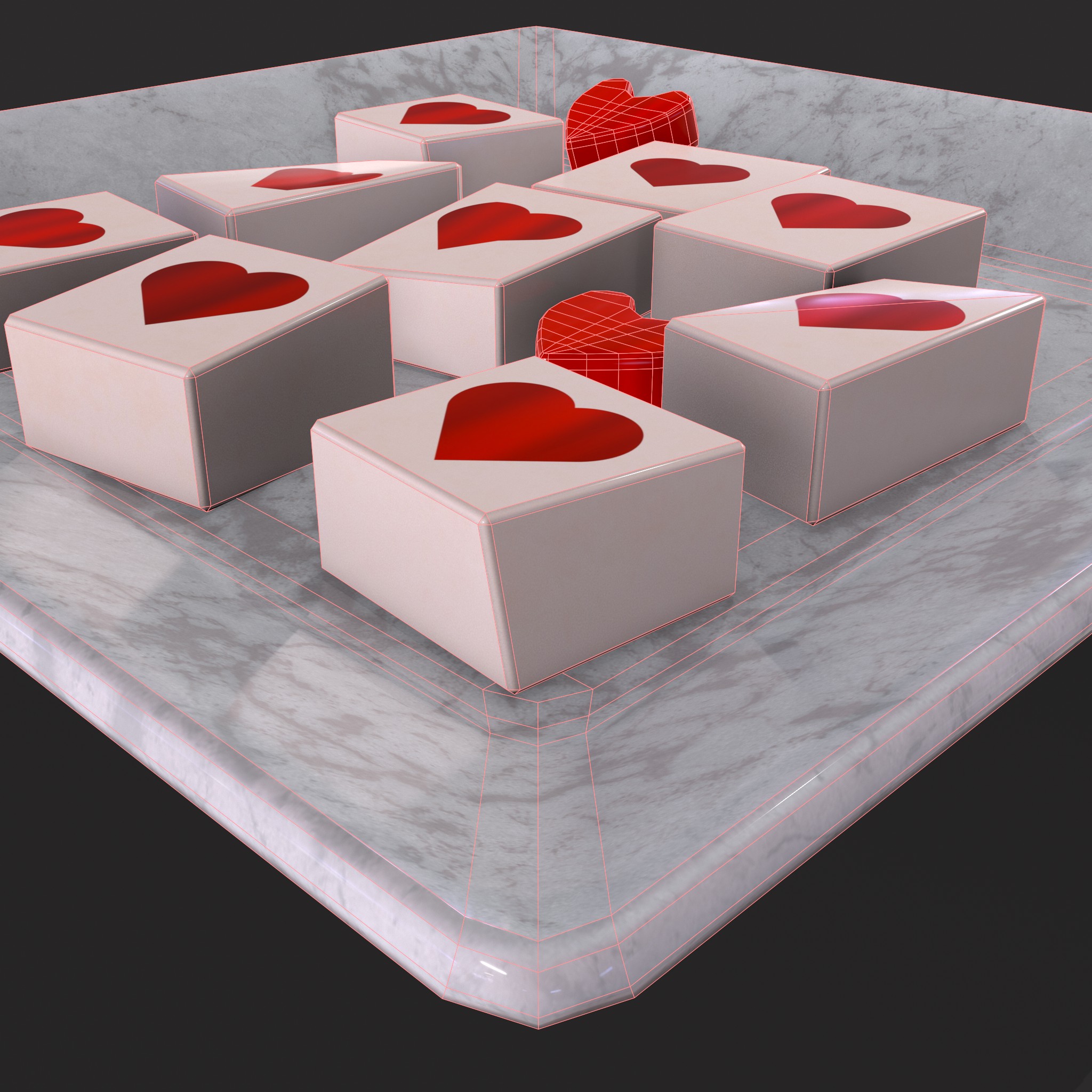 Valentines Heart Jello Squares - 3D Model by Get Dead Entertainment