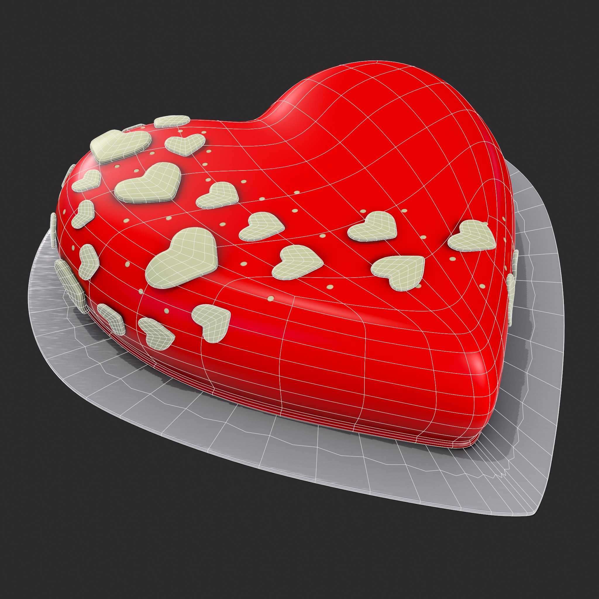 Valentines Heart Shaped Heart Cake - 3D Model by Get Dead Entertainment