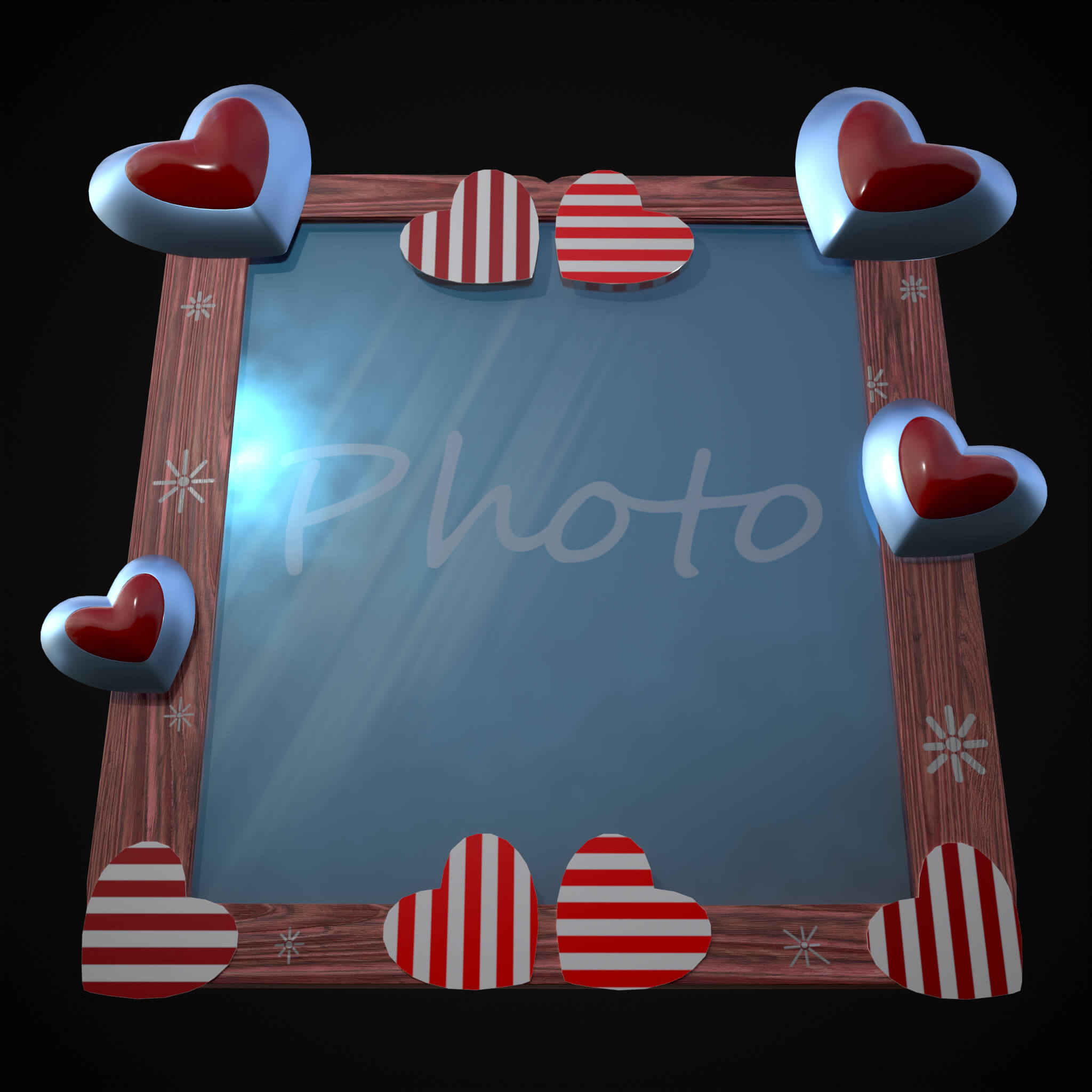 Valentines Hearts Picture Frame - 3D Model by Get Dead Entertainment