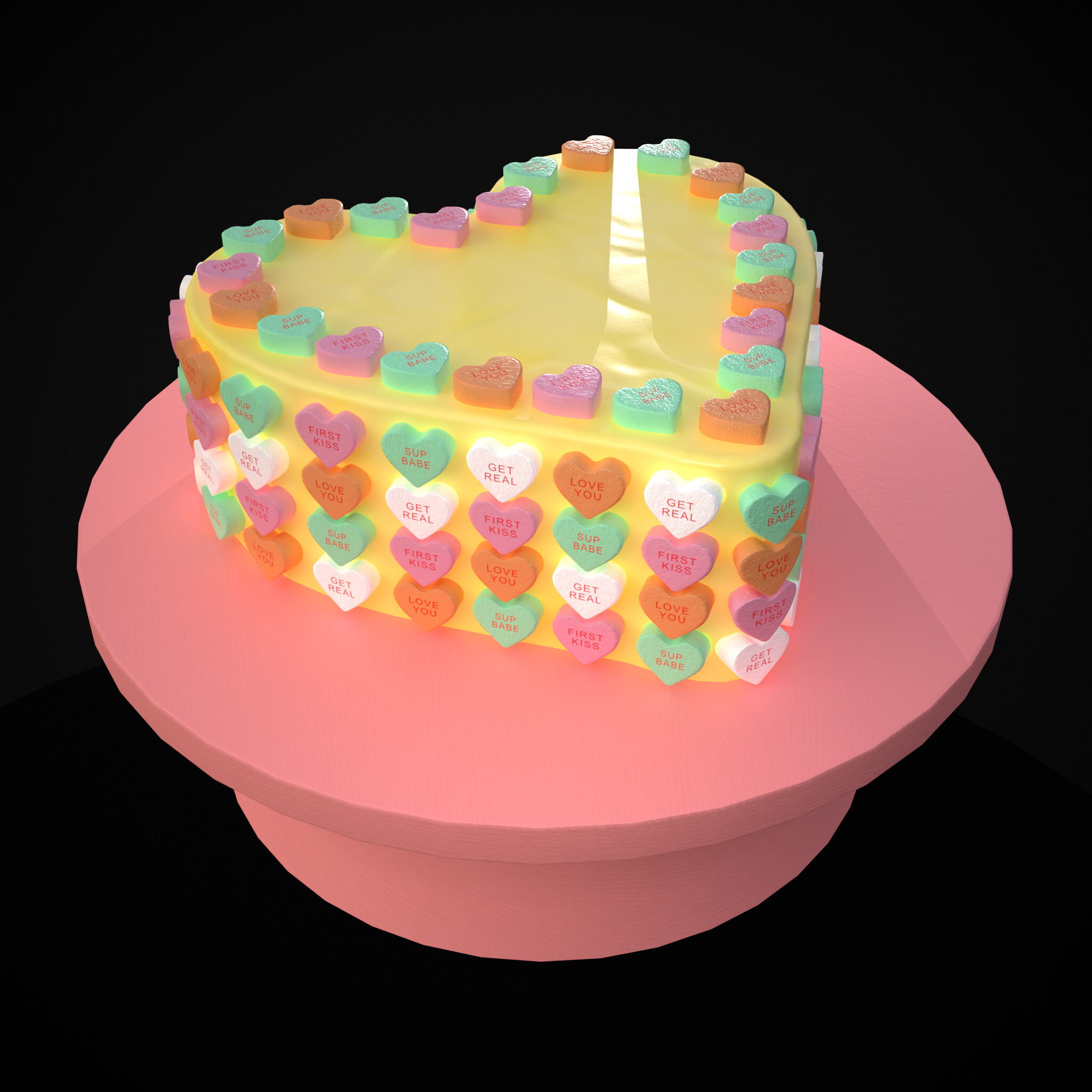 Valentines Sweethearts Cake - 3D Model by Get Dead Entertainment