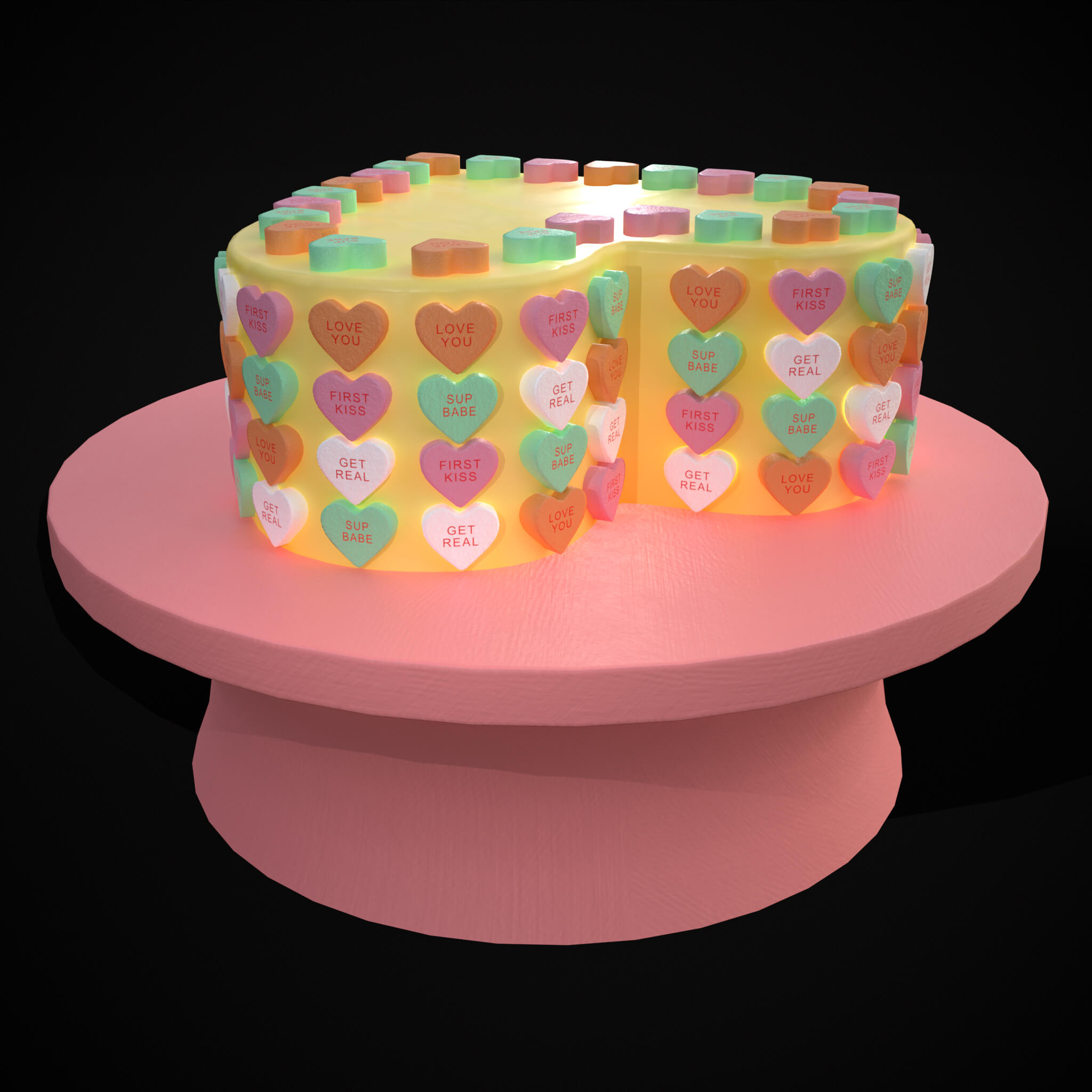 Valentines Sweethearts Cake - 3D Model by Get Dead Entertainment