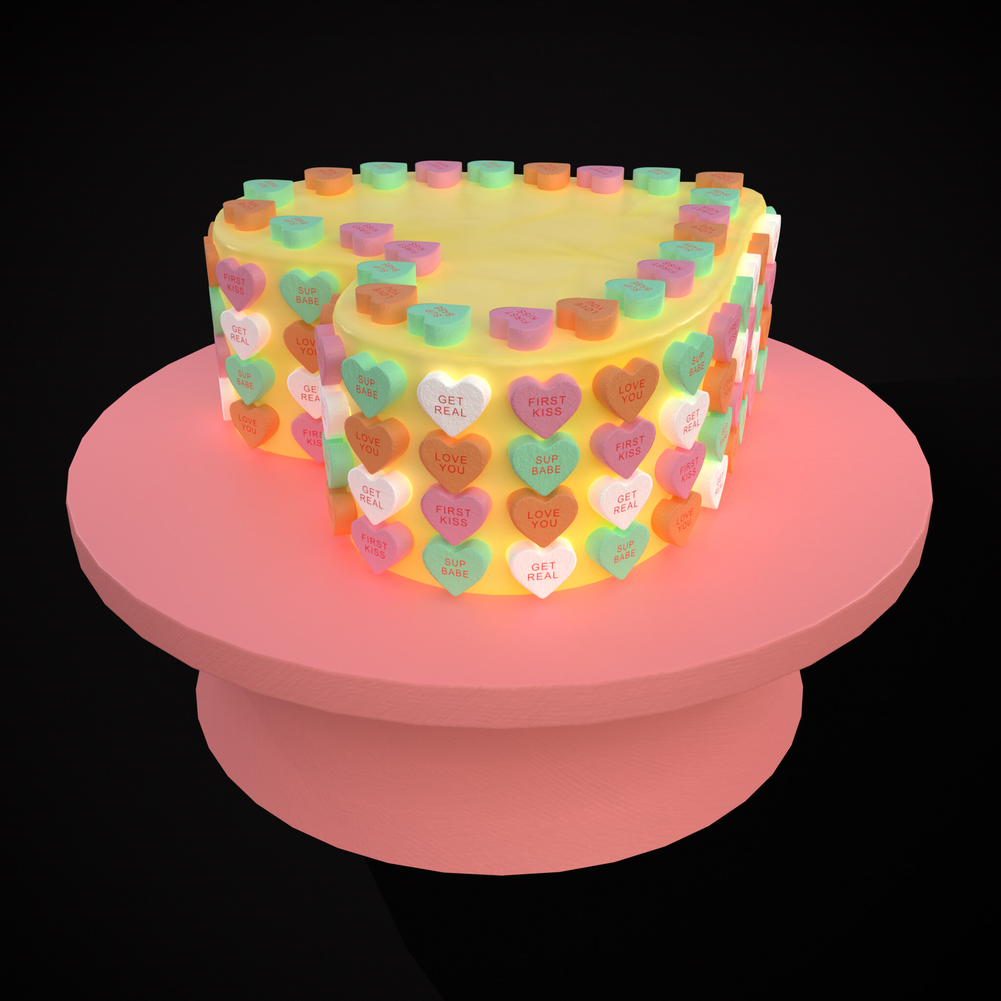 Valentines Sweethearts Cake - 3D Model by Get Dead Entertainment