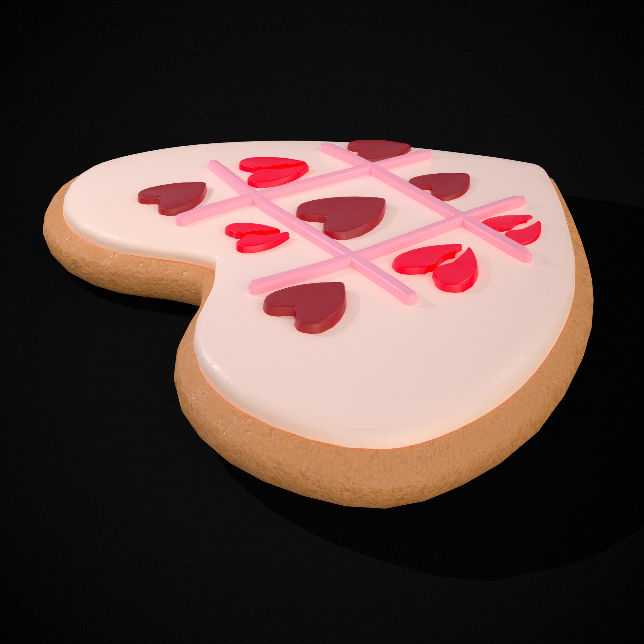 Valentines Tic Tac Toe Cookie - 3D Model by Get Dead Entertainment