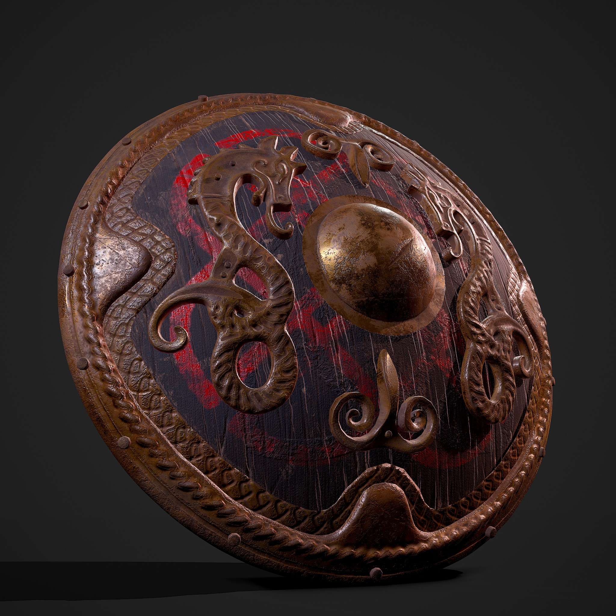 Viking Dragon Shield - 3D Model by Get Dead Entertainment