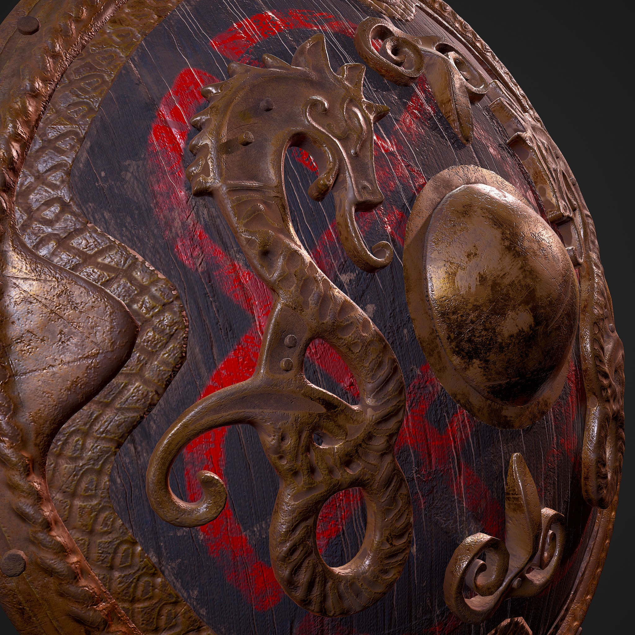 Viking Dragon Shield - 3D Model by Get Dead Entertainment