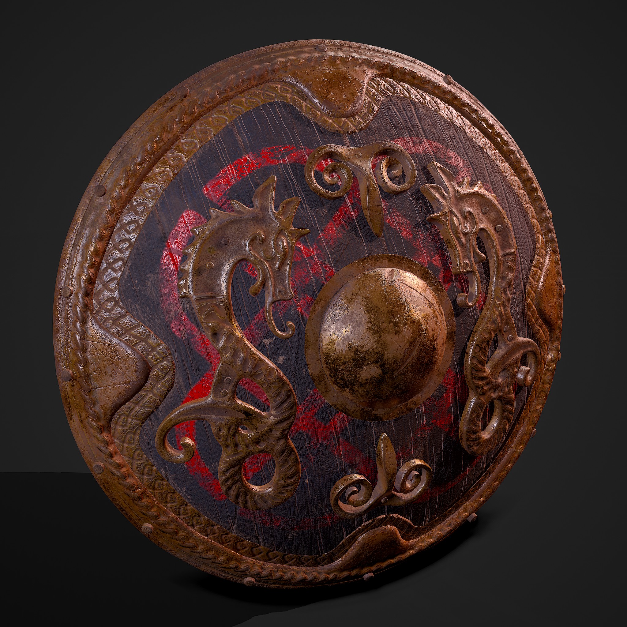 Viking Dragon Shield - 3D Model by Get Dead Entertainment