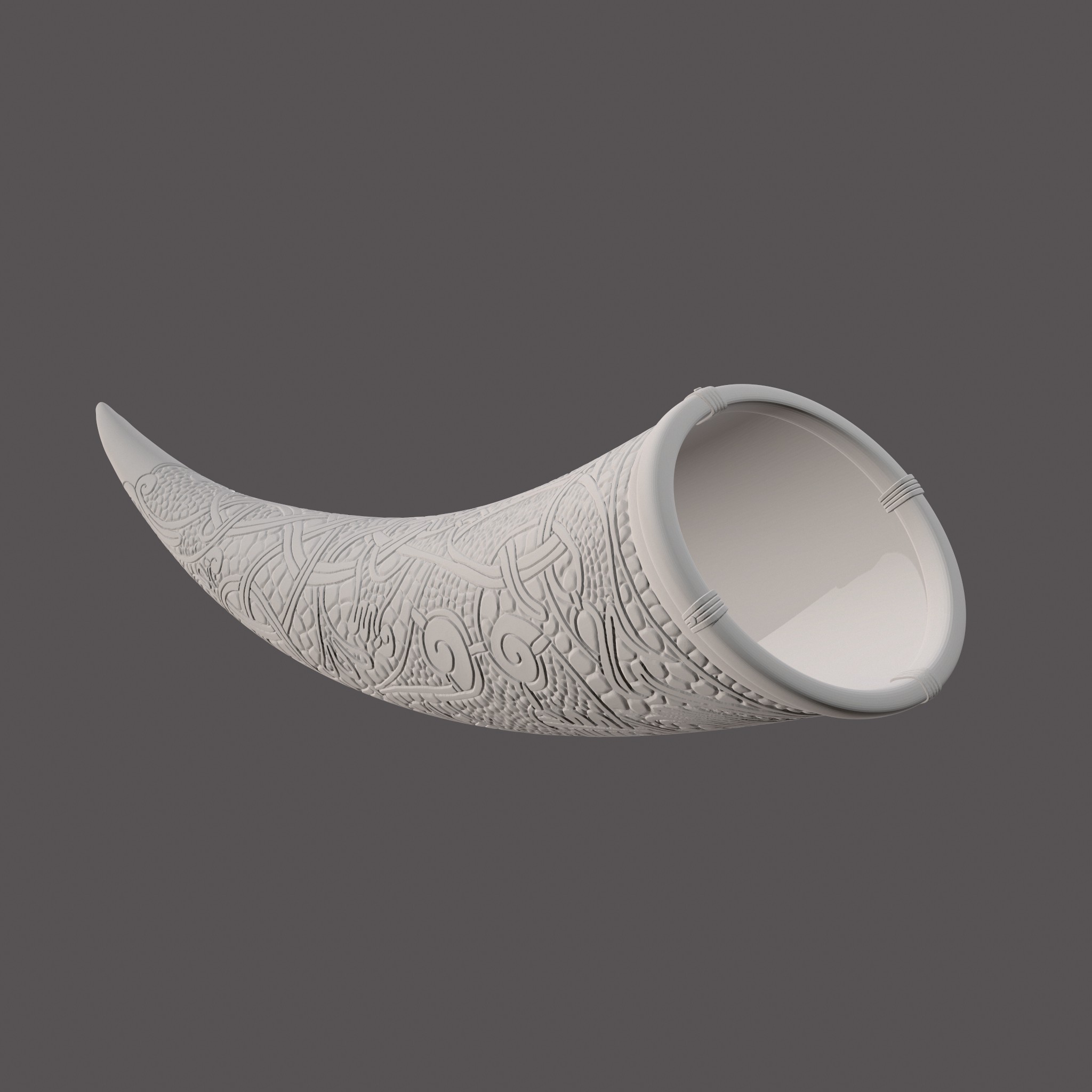 Viking Horn 3D Printable by Get Dead Entertainment