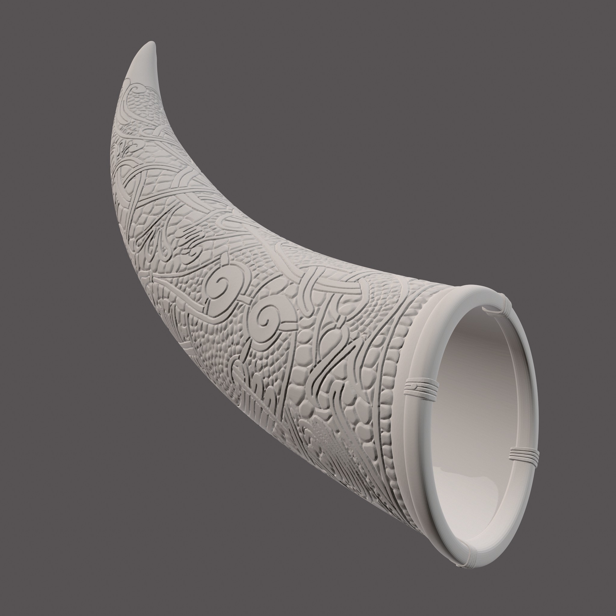 Viking Horn 3D Printable by Get Dead Entertainment