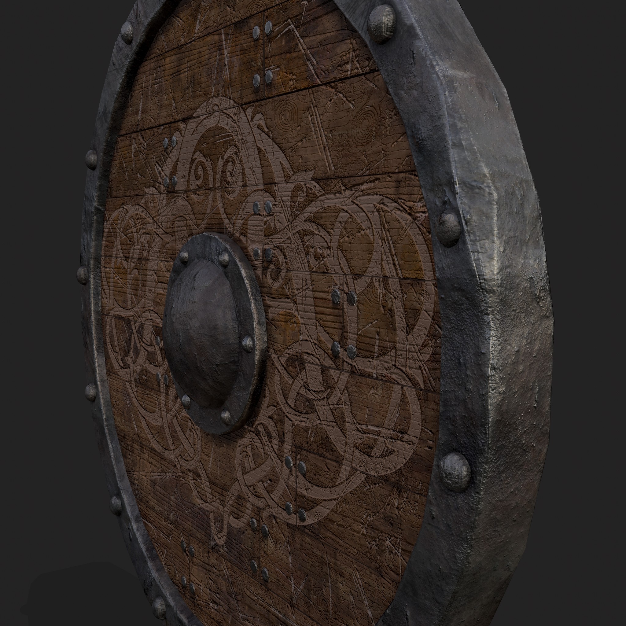 Viking Medieval Round Plank Shield - 3D Model by Get Dead Entertainment