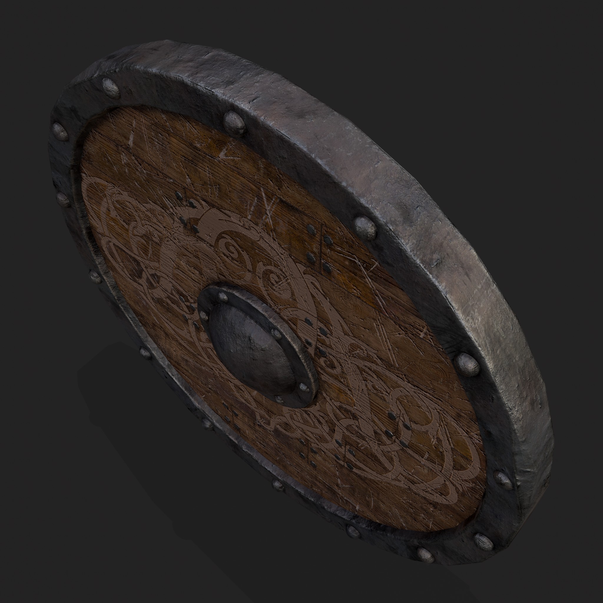 Viking Medieval Round Plank Shield - 3D Model by Get Dead Entertainment
