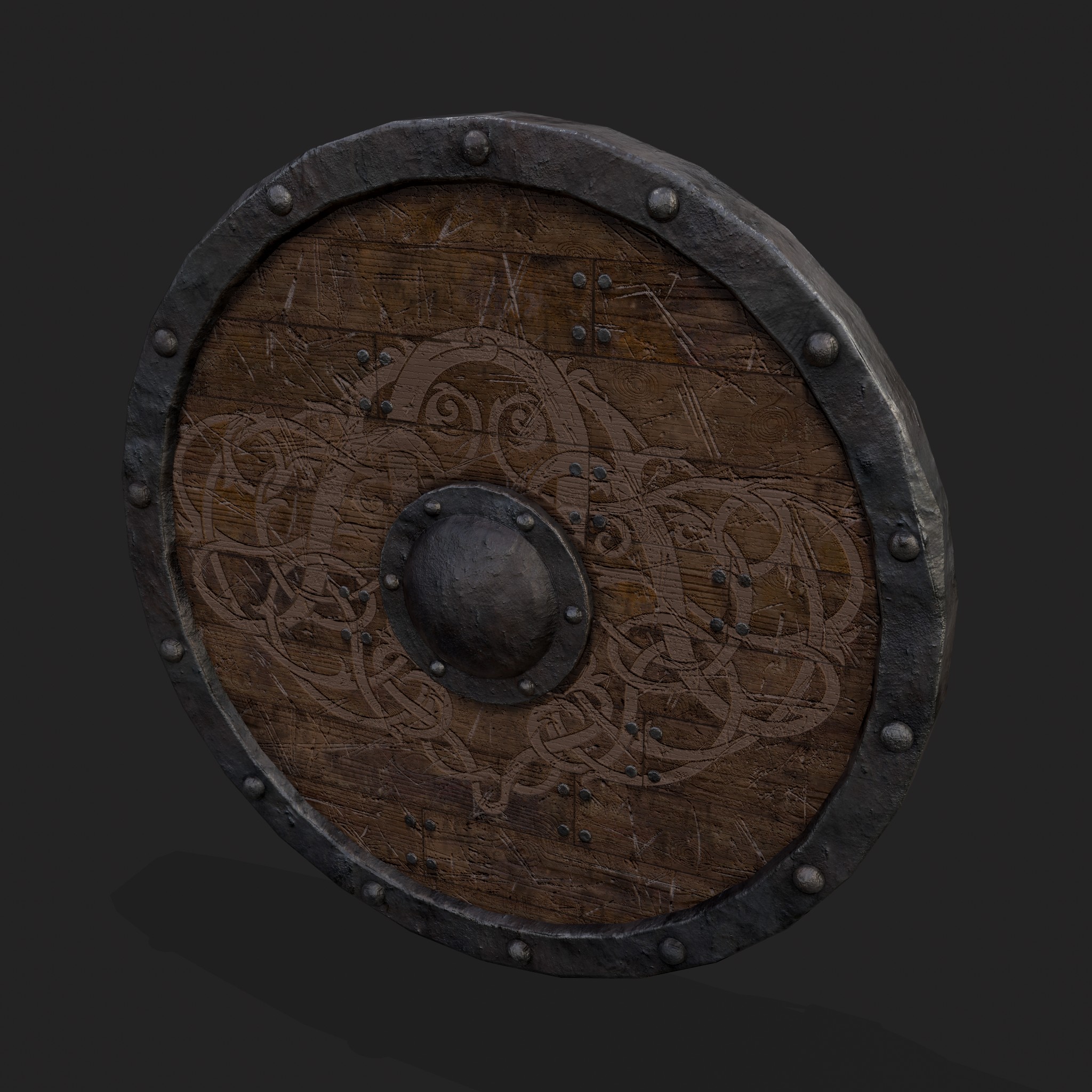 Viking Medieval Round Plank Shield - 3D Model by Get Dead Entertainment