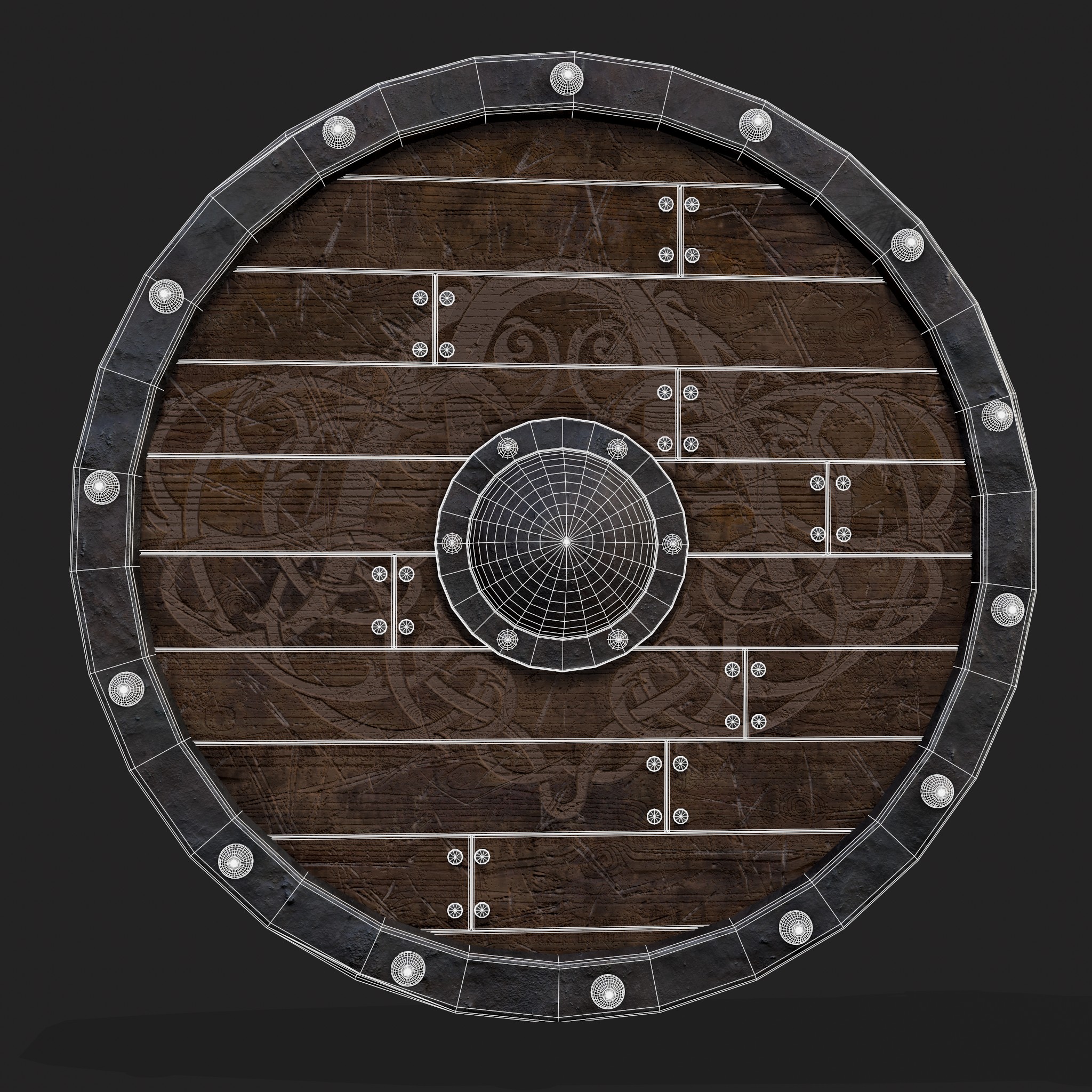 Viking Medieval Round Plank Shield - 3D Model by Get Dead Entertainment