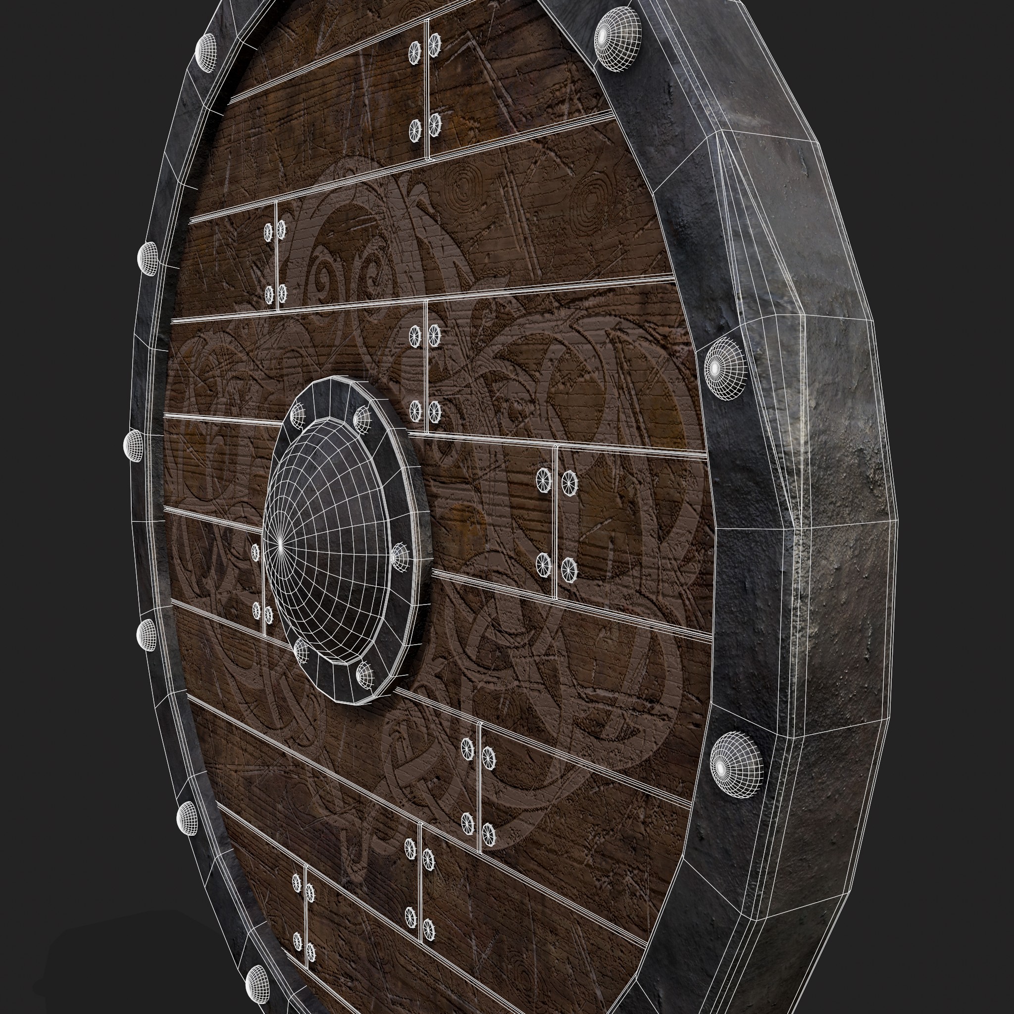 Viking Medieval Round Plank Shield - 3D Model by Get Dead Entertainment
