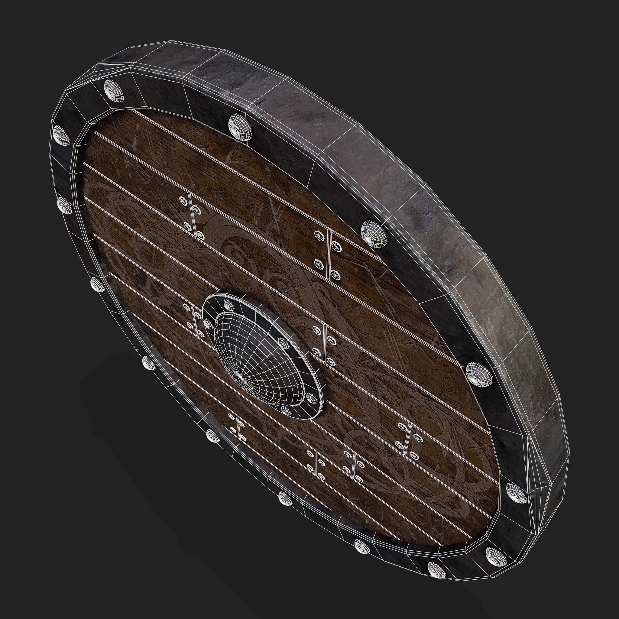 Viking Medieval Round Plank Shield - 3D Model by Get Dead Entertainment