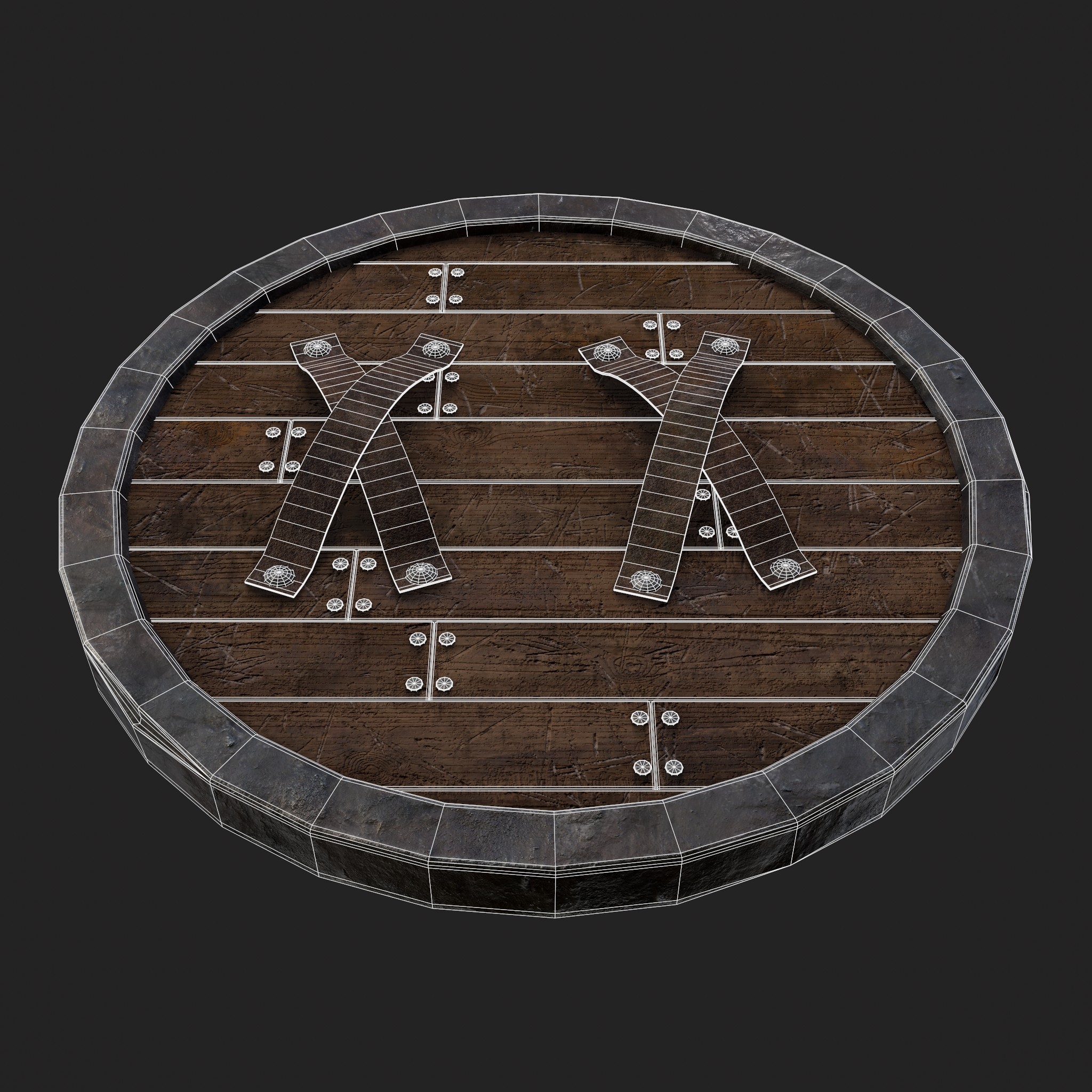 Viking Medieval Round Plank Shield - 3D Model by Get Dead Entertainment