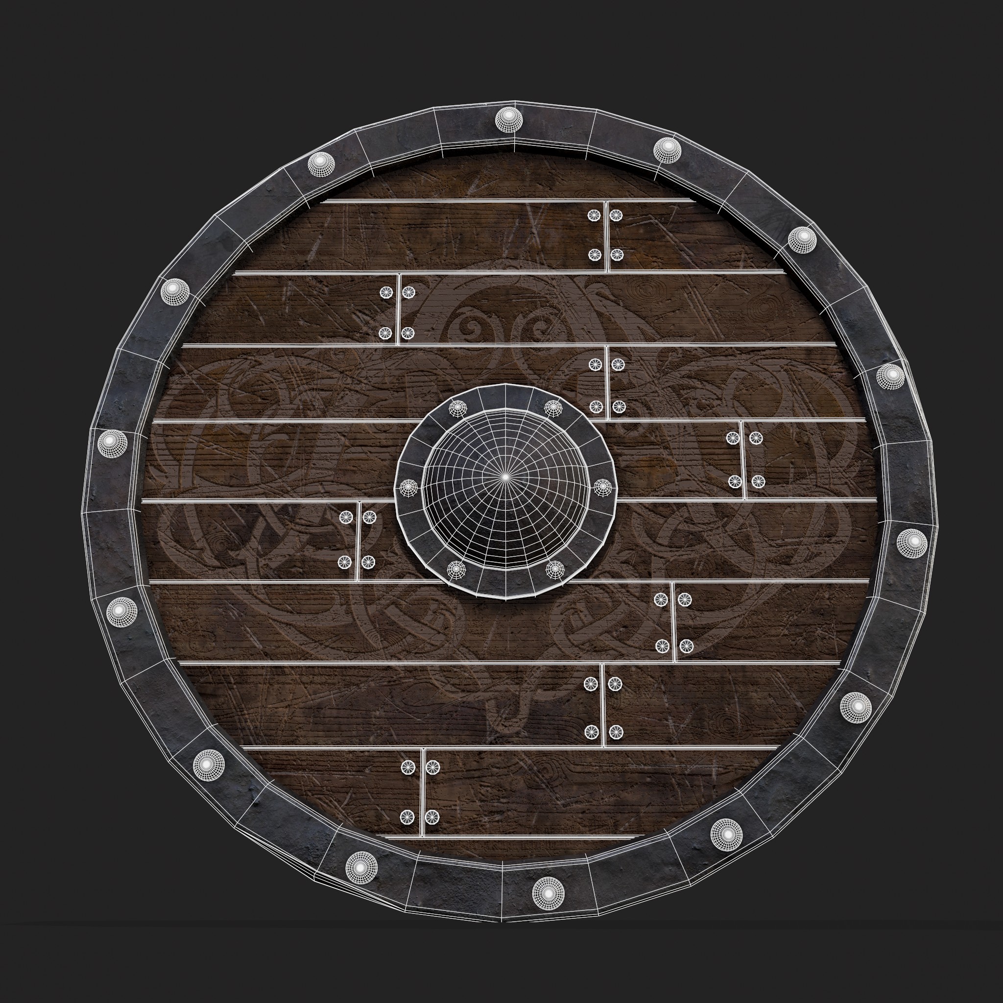 Viking Medieval Round Plank Shield - 3D Model by Get Dead Entertainment