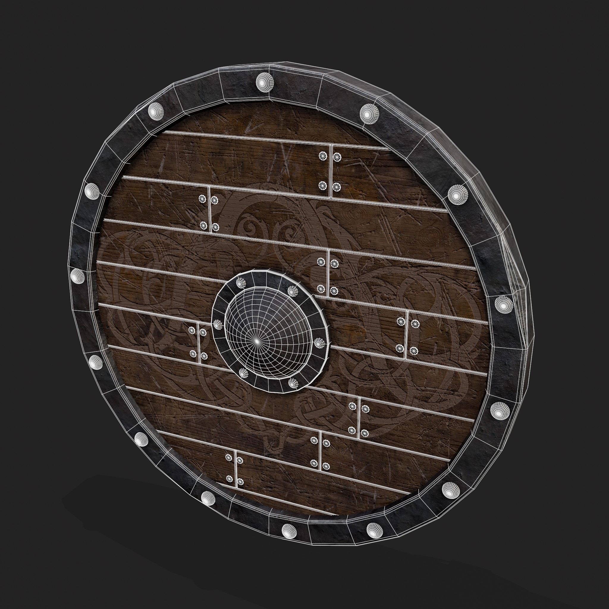 Viking Medieval Round Plank Shield - 3D Model by Get Dead Entertainment