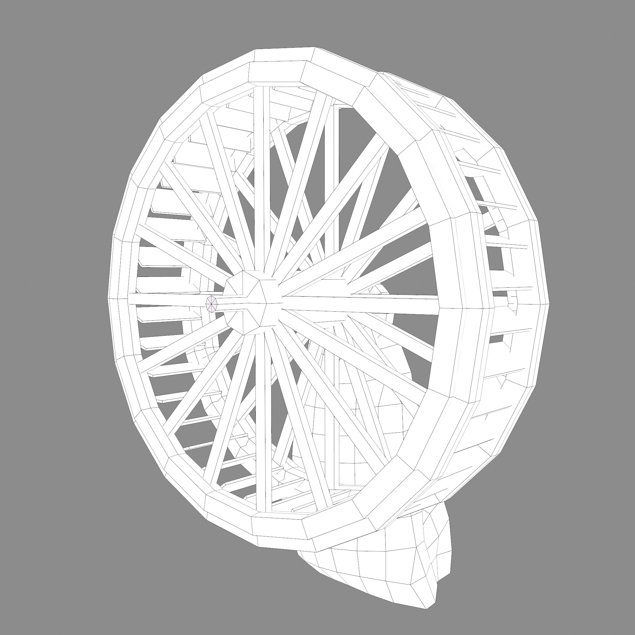 Water Wheel Wooden - 3D Model by Get Dead Entertainment