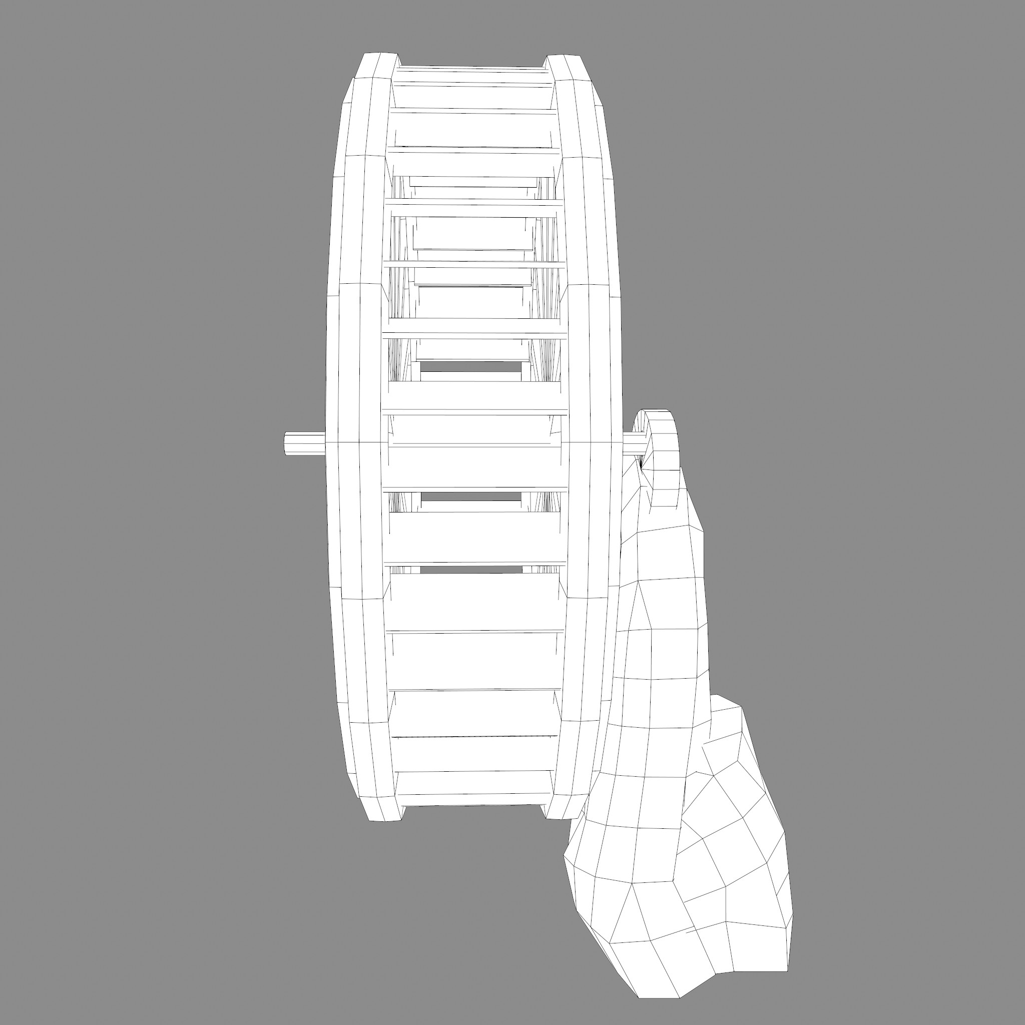 Water Wheel Wooden - 3D Model by Get Dead Entertainment