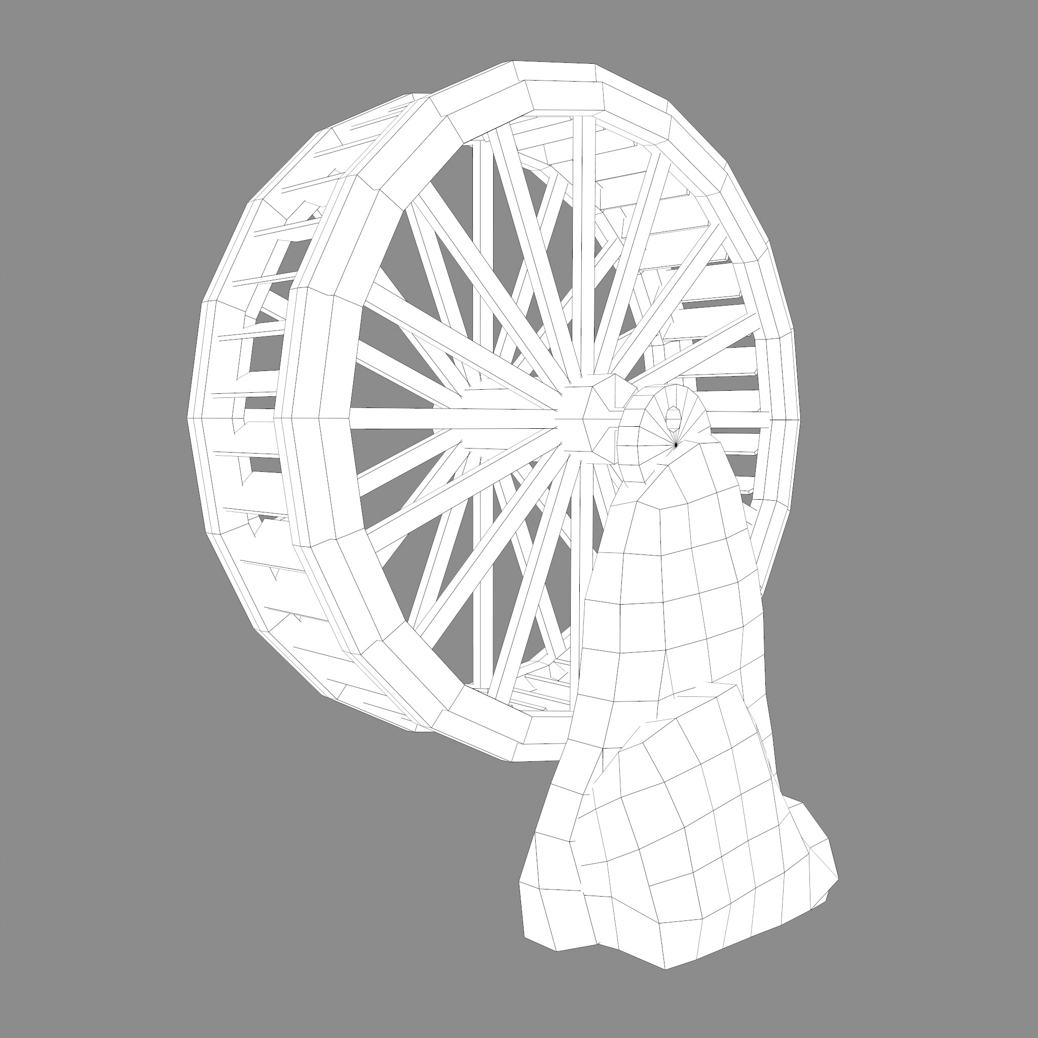 Water Wheel Wooden - 3D Model by Get Dead Entertainment