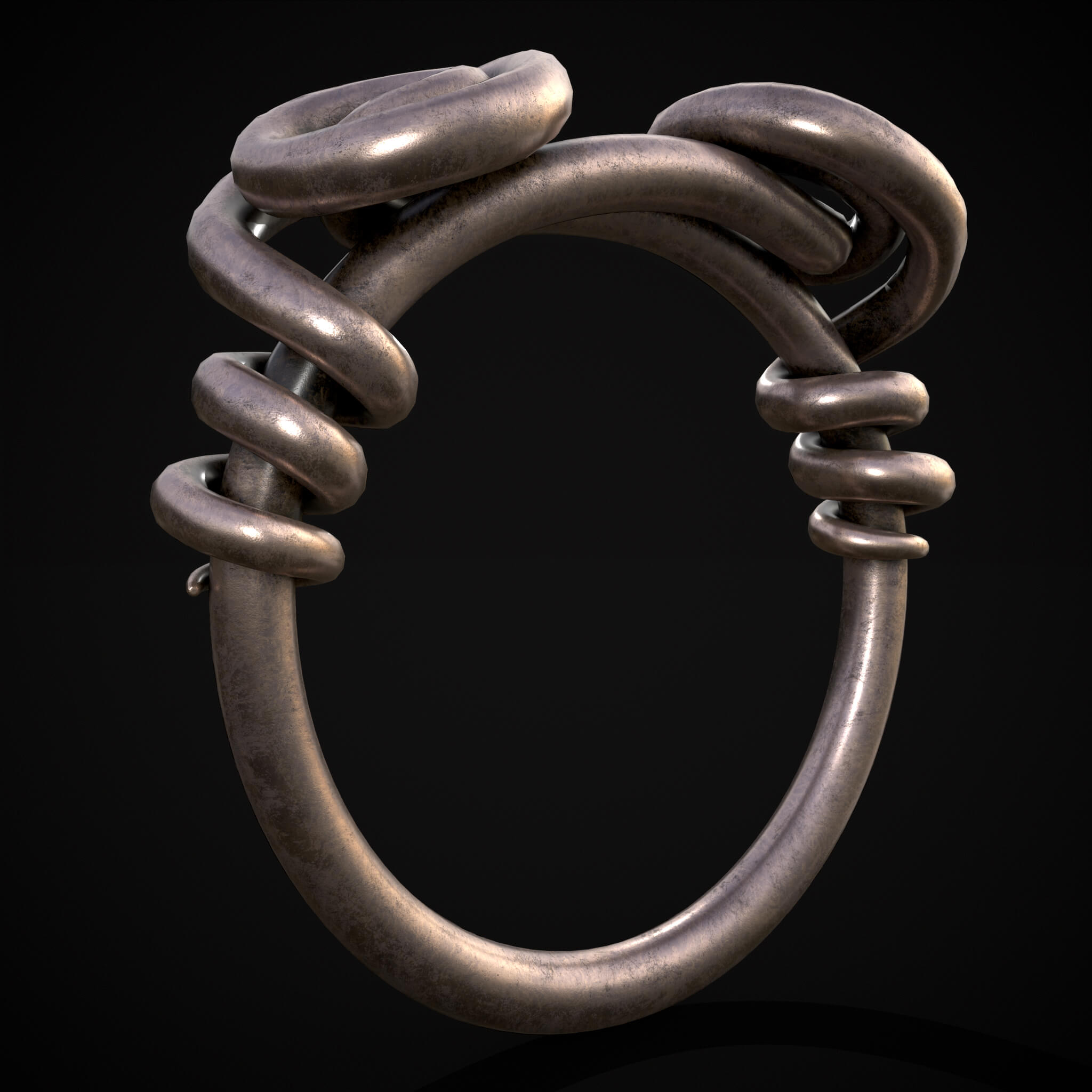 Wire Spiral Silver Ring - 3D Model by Get Dead Entertainment