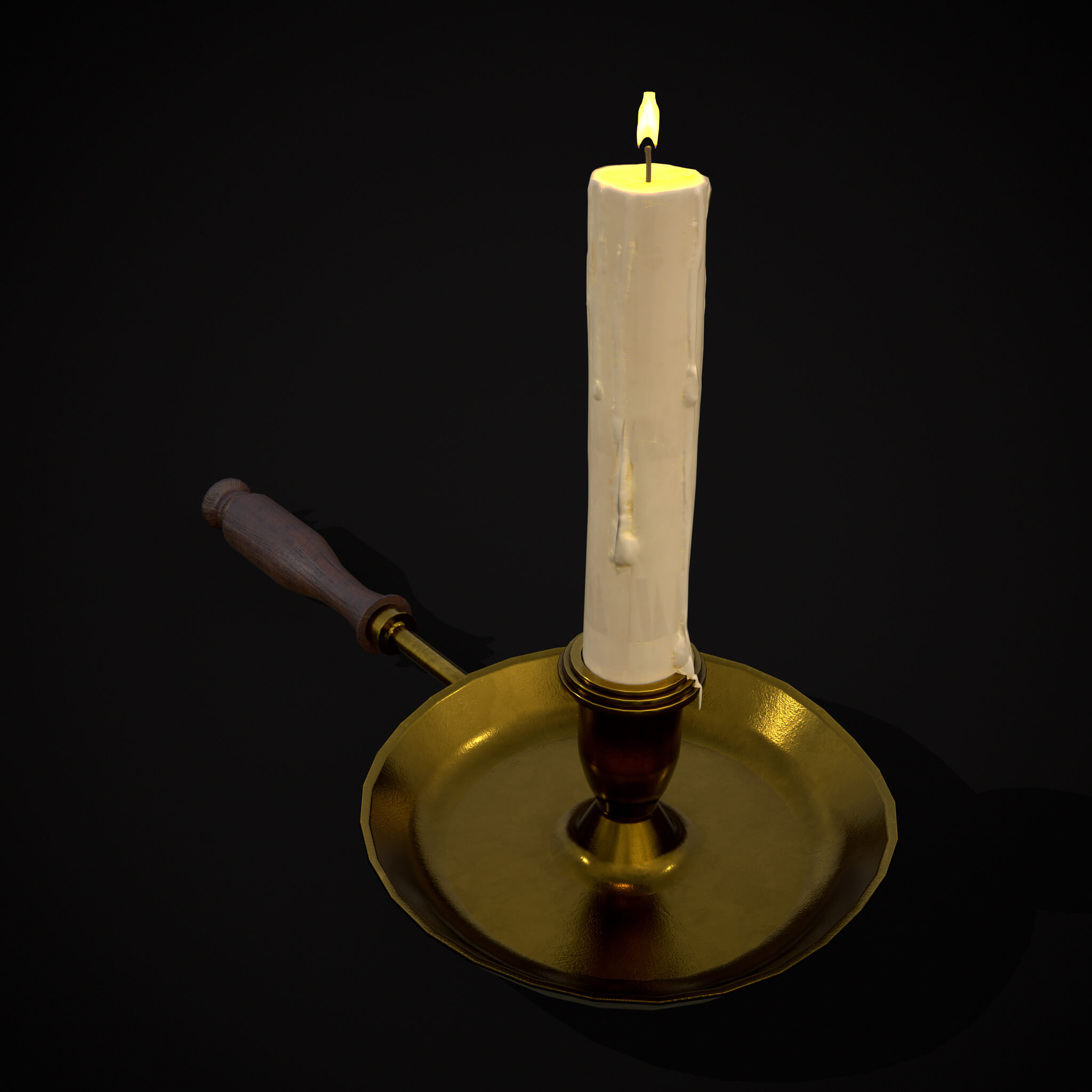 Wood Brass Chamberstick - 3D Model by Get Dead Entertainment
