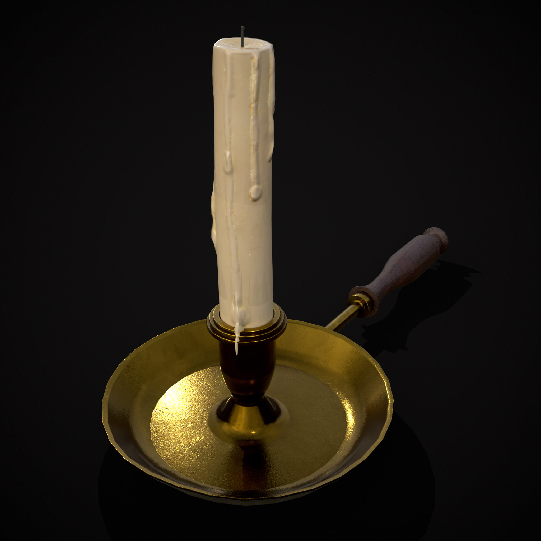 Wood Brass Chamberstick - 3D Model by Get Dead Entertainment