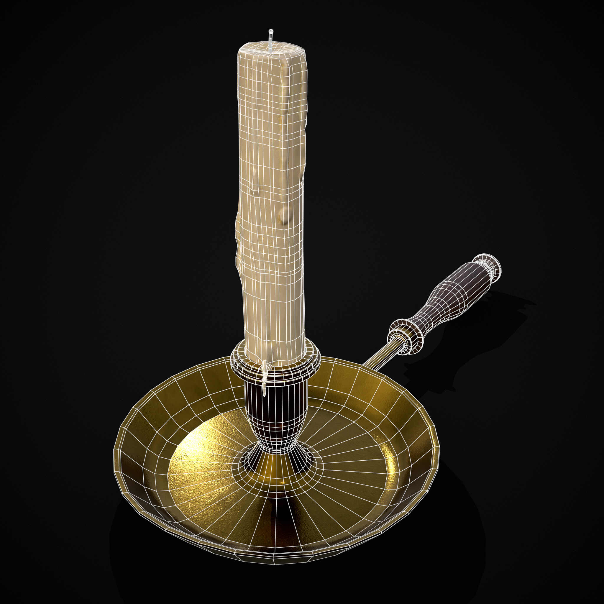 Wood Brass Chamberstick - 3D Model by Get Dead Entertainment