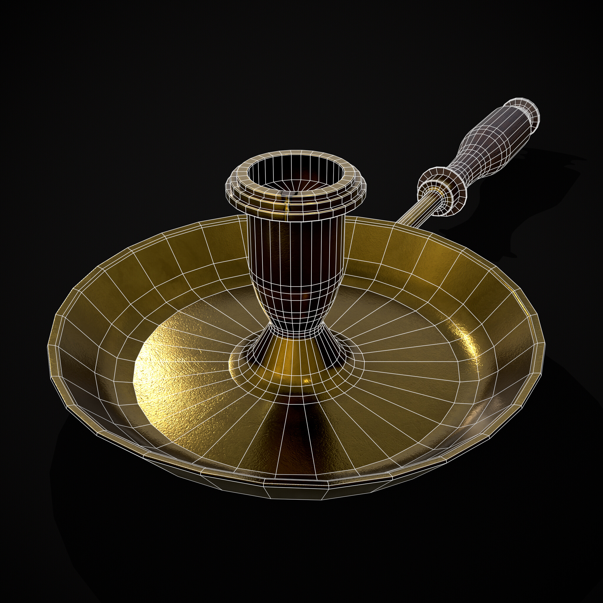 Wood Brass Chamberstick - 3D Model by Get Dead Entertainment