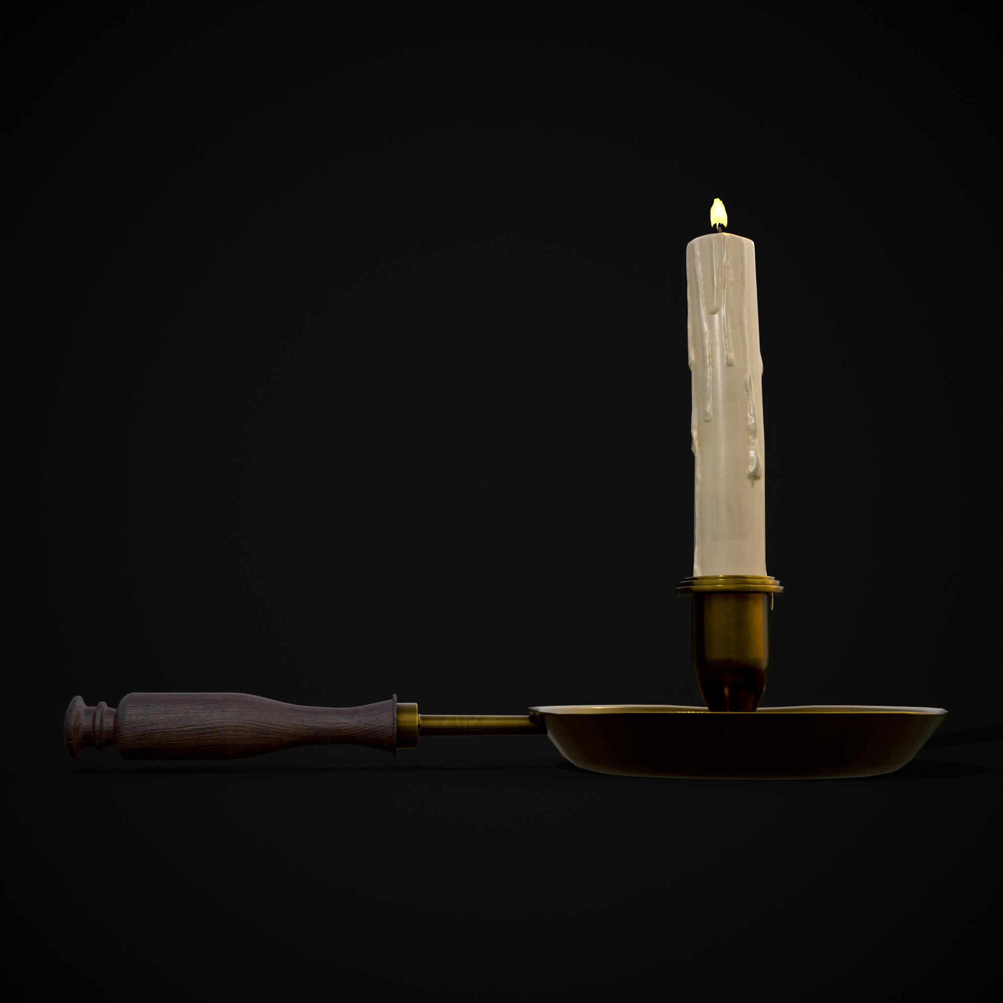 Wood Brass Chamberstick - 3D Model by Get Dead Entertainment