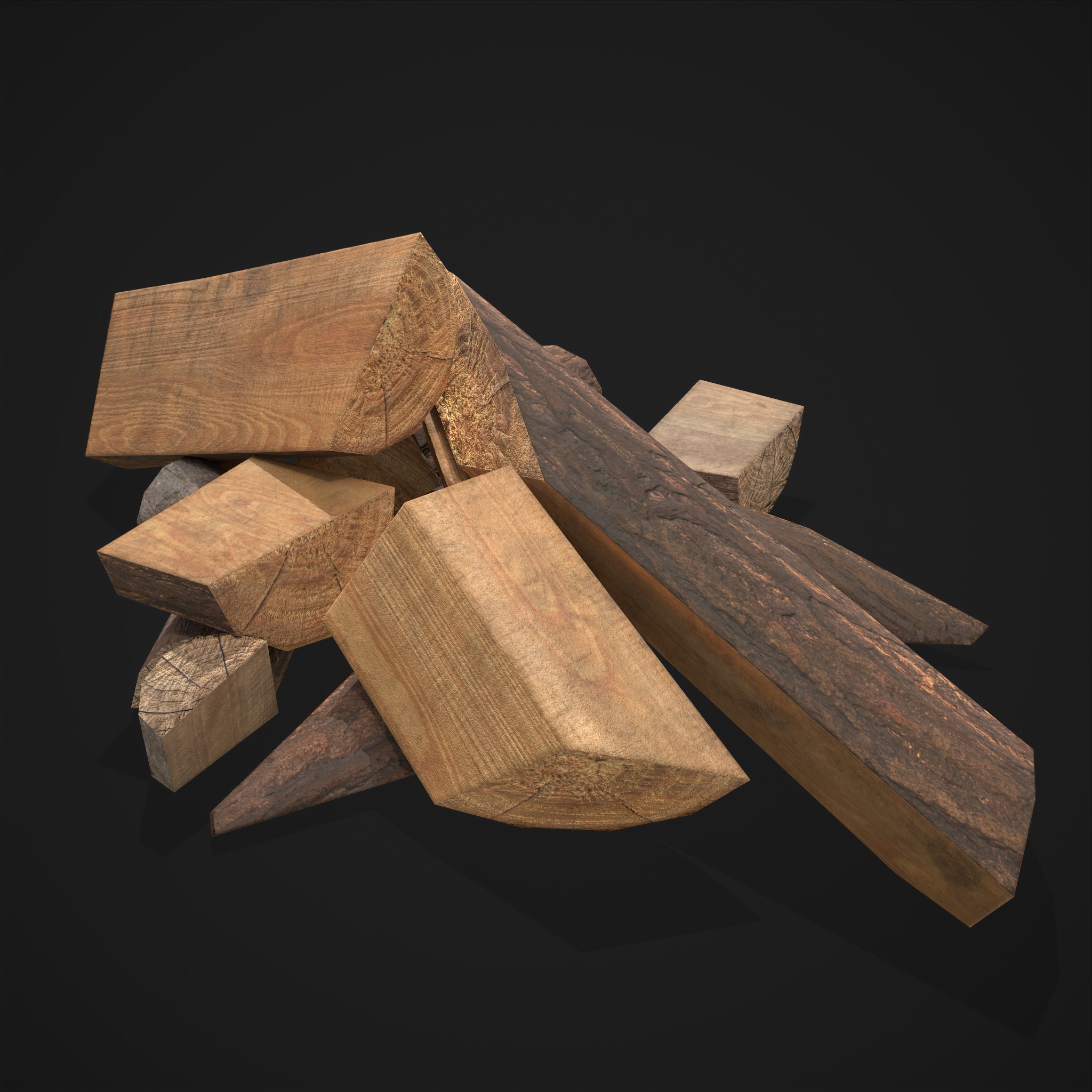 Wood Chunks Pile - 3D Model by Get Dead Entertainment