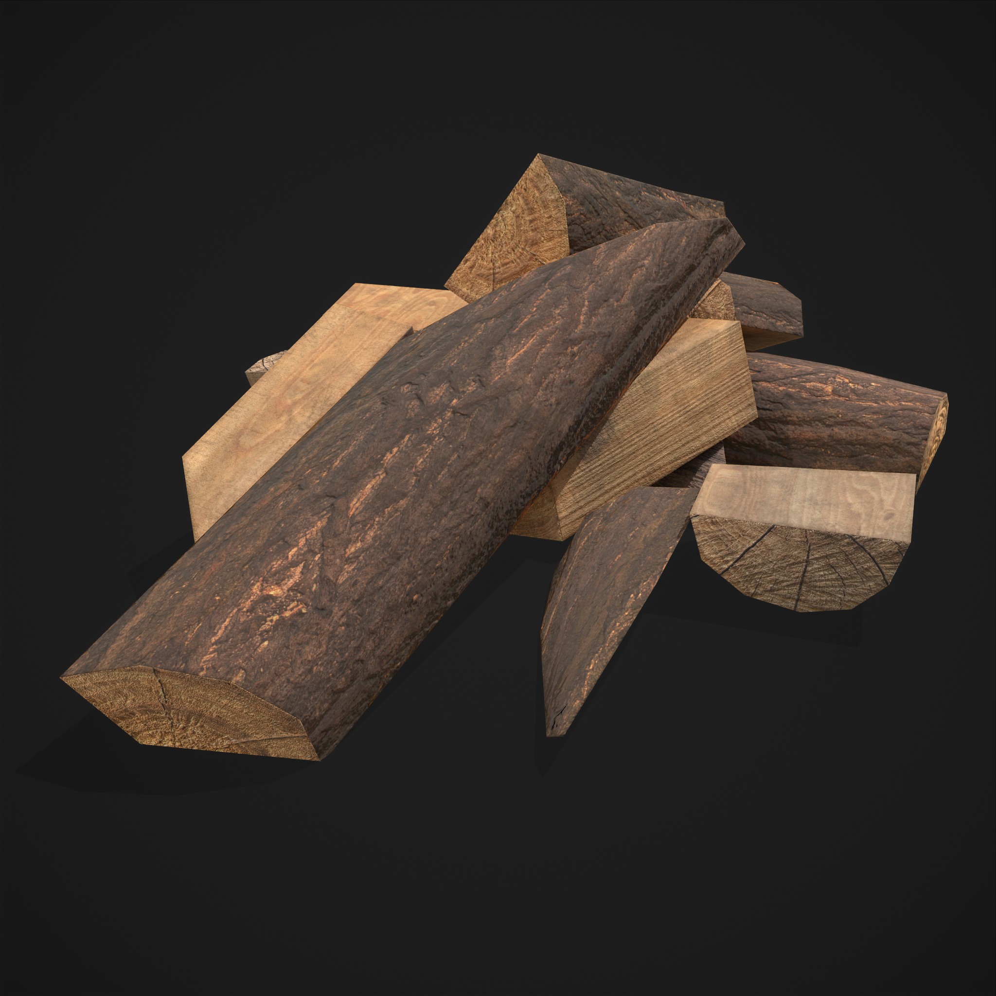 Wood Chunks Pile - 3D Model by Get Dead Entertainment
