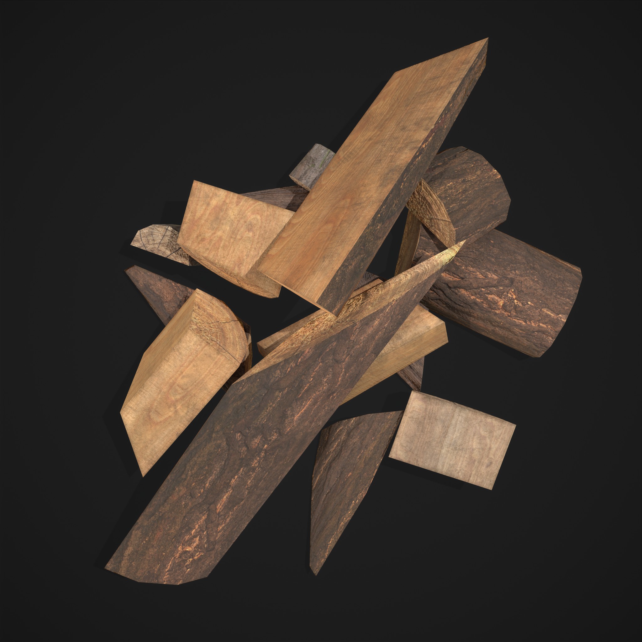Wood Chunks Pile - 3D Model by Get Dead Entertainment