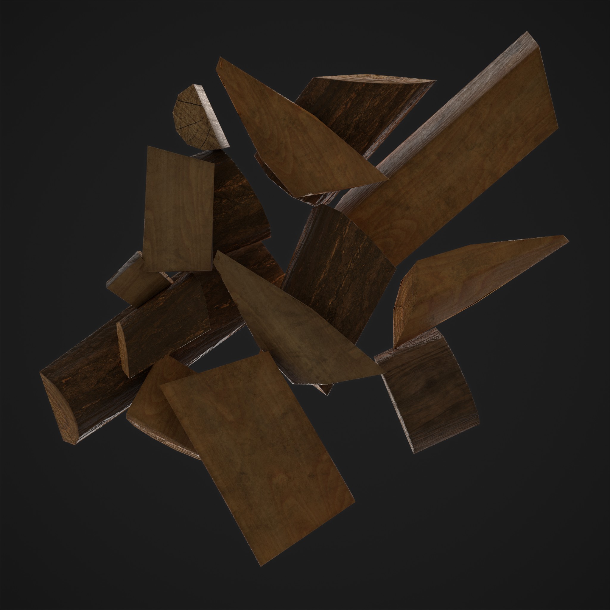 Wood Chunks Pile - 3D Model by Get Dead Entertainment