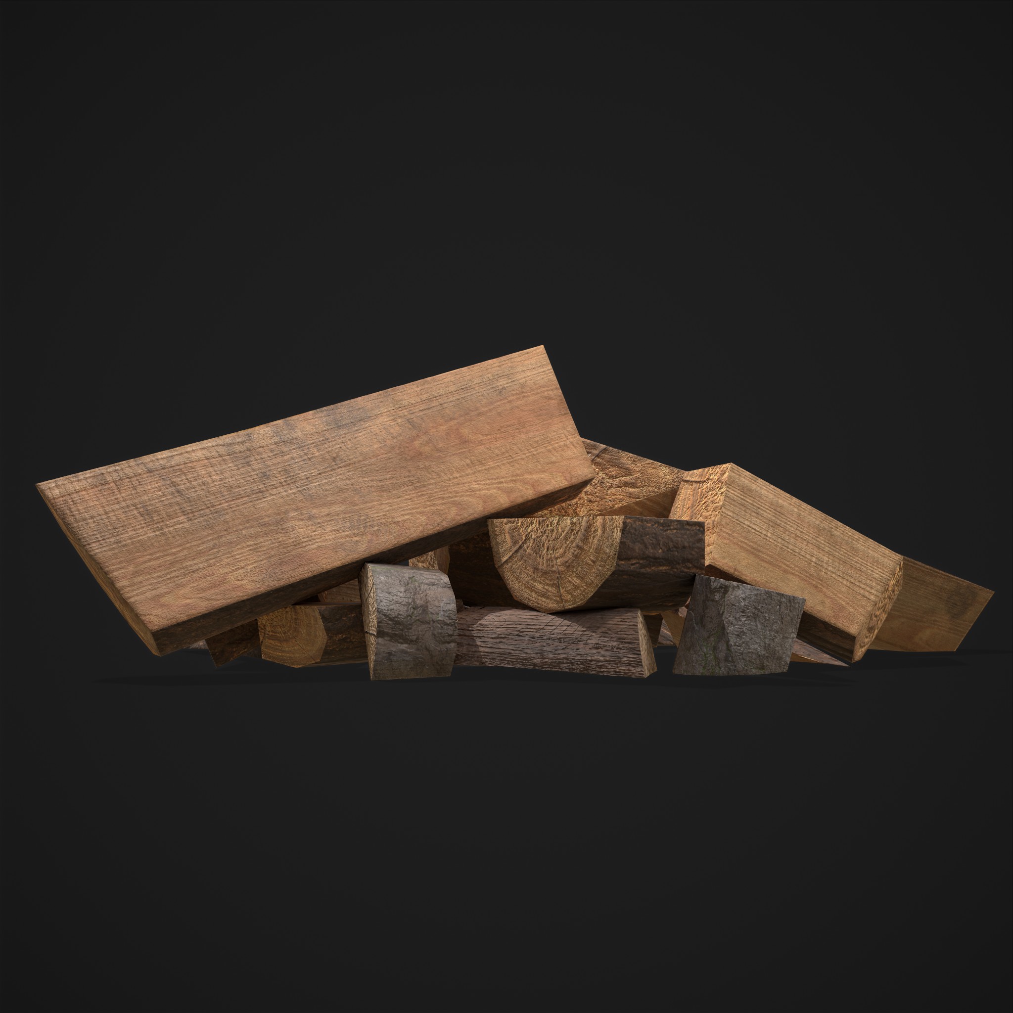 Wood Chunks Pile - 3D Model by Get Dead Entertainment