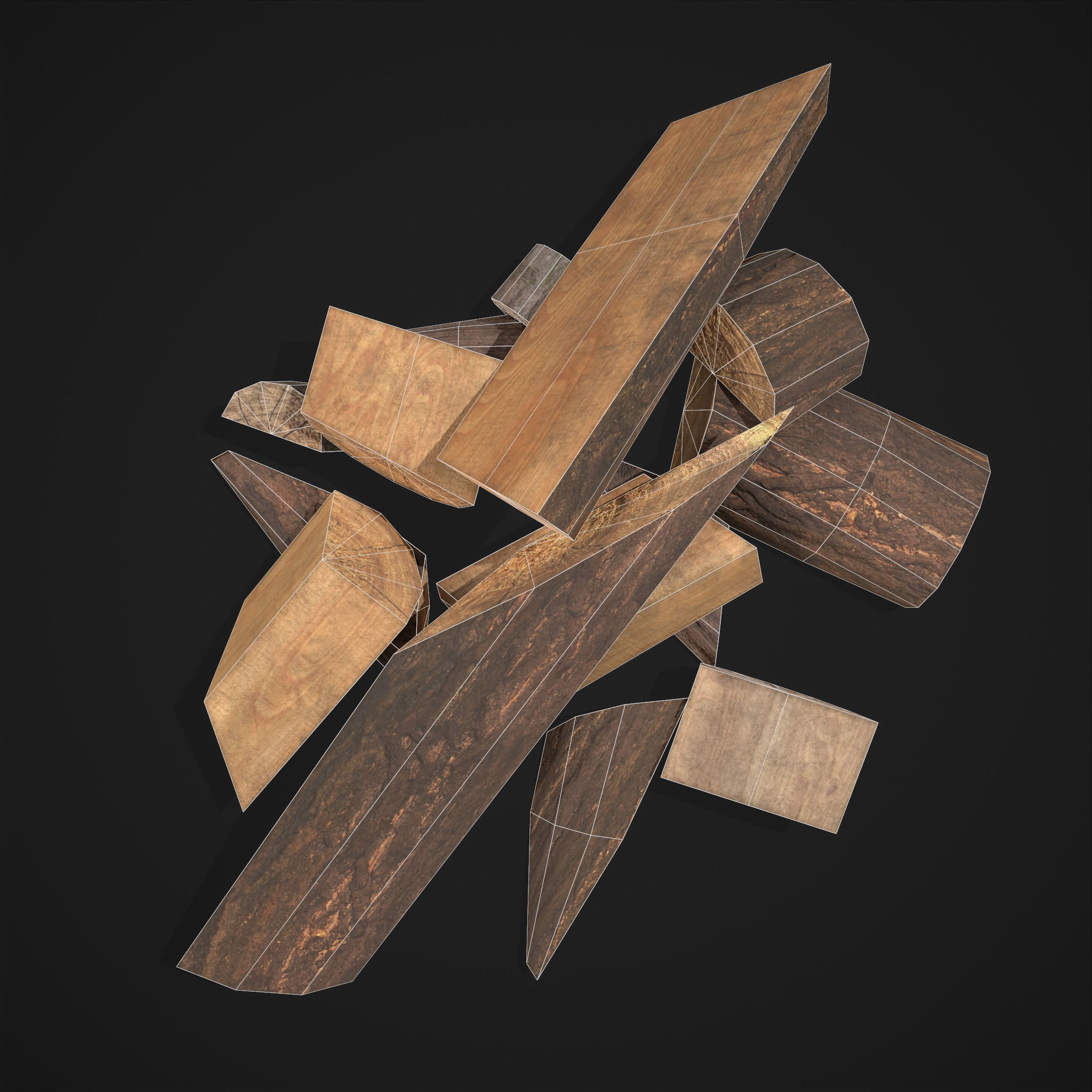 Wood Chunks Pile - 3D Model by Get Dead Entertainment