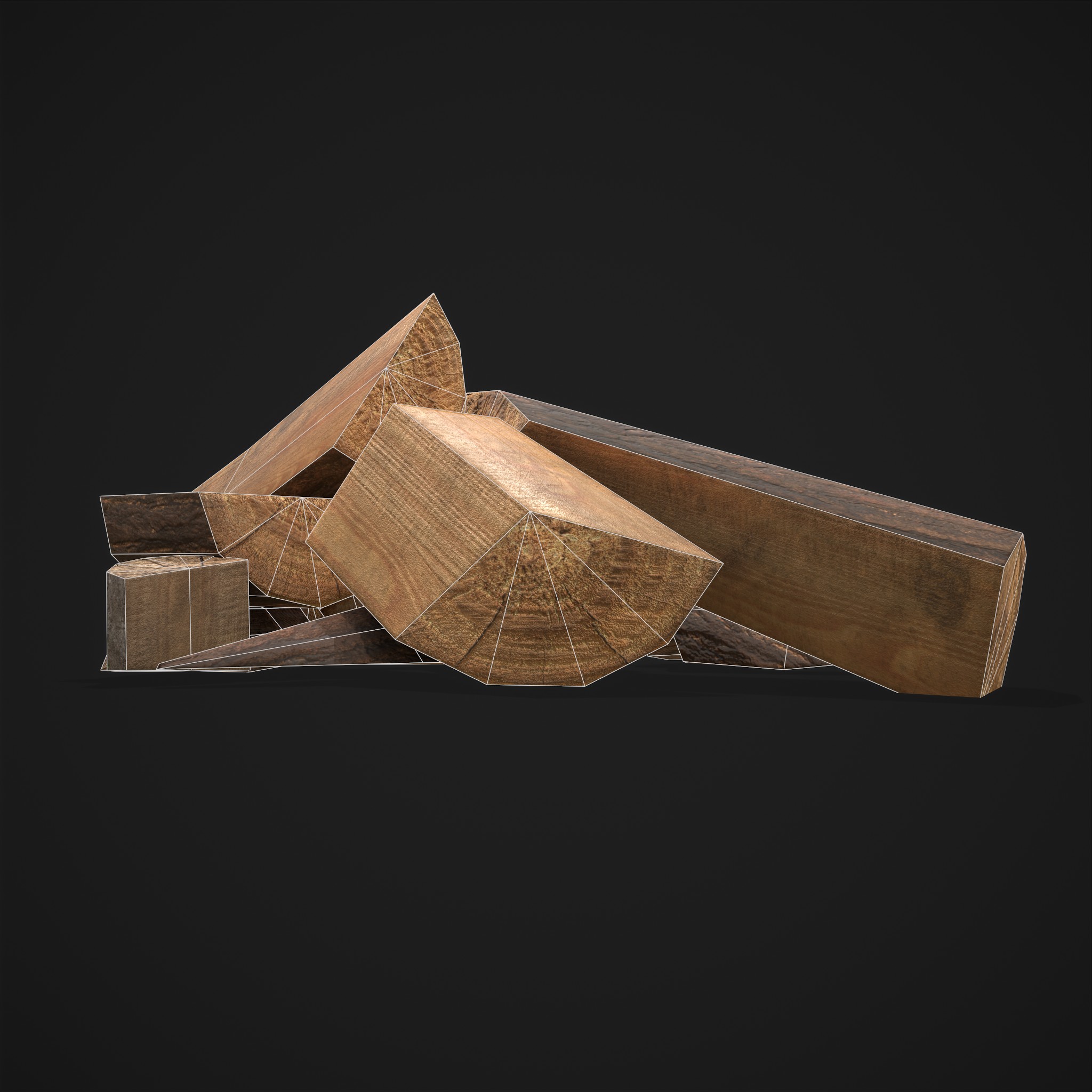 Wood Chunks Pile - 3D Model by Get Dead Entertainment
