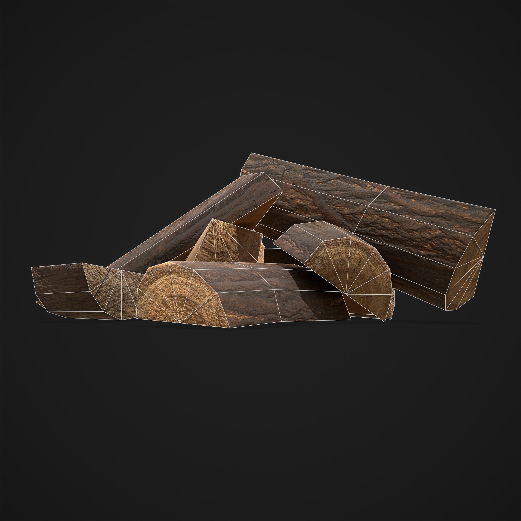 Wood Chunks Pile - 3D Model by Get Dead Entertainment