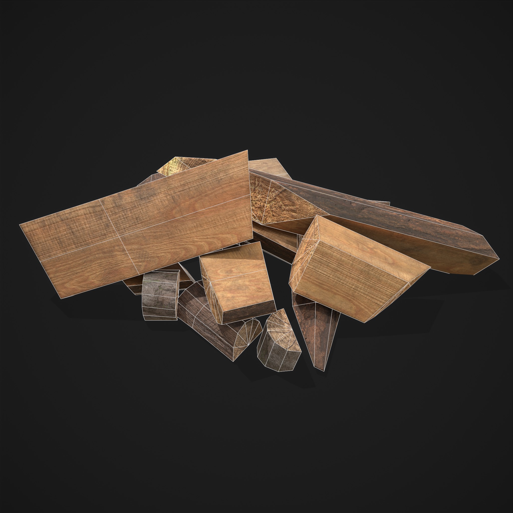 Wood Chunks Pile - 3D Model by Get Dead Entertainment