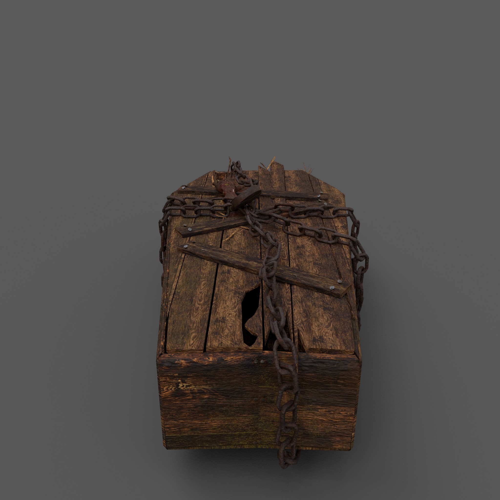 Wood Coffin with Hand - 3D Model by Get Dead Entertainment