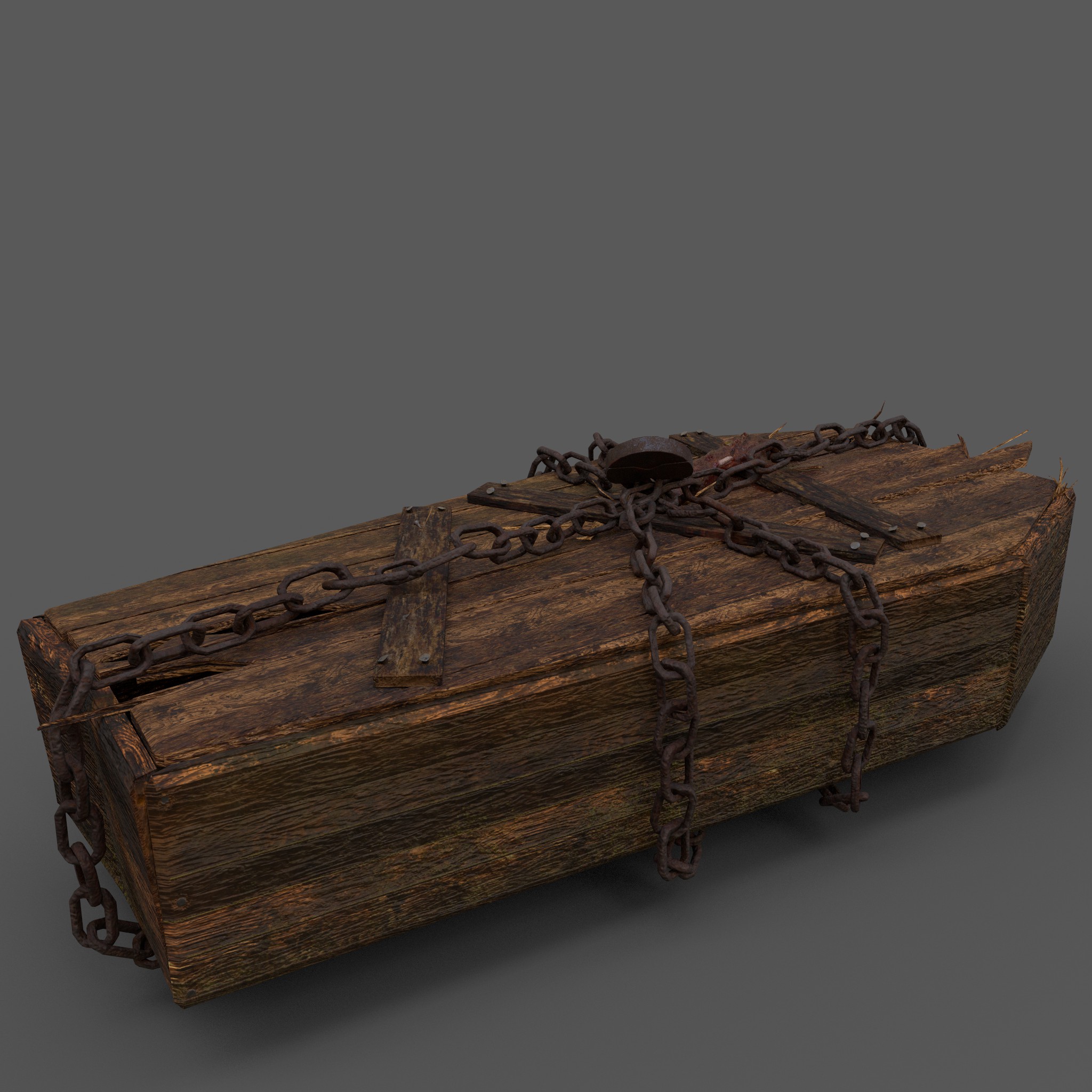 Wood Coffin with Hand - 3D Model by Get Dead Entertainment