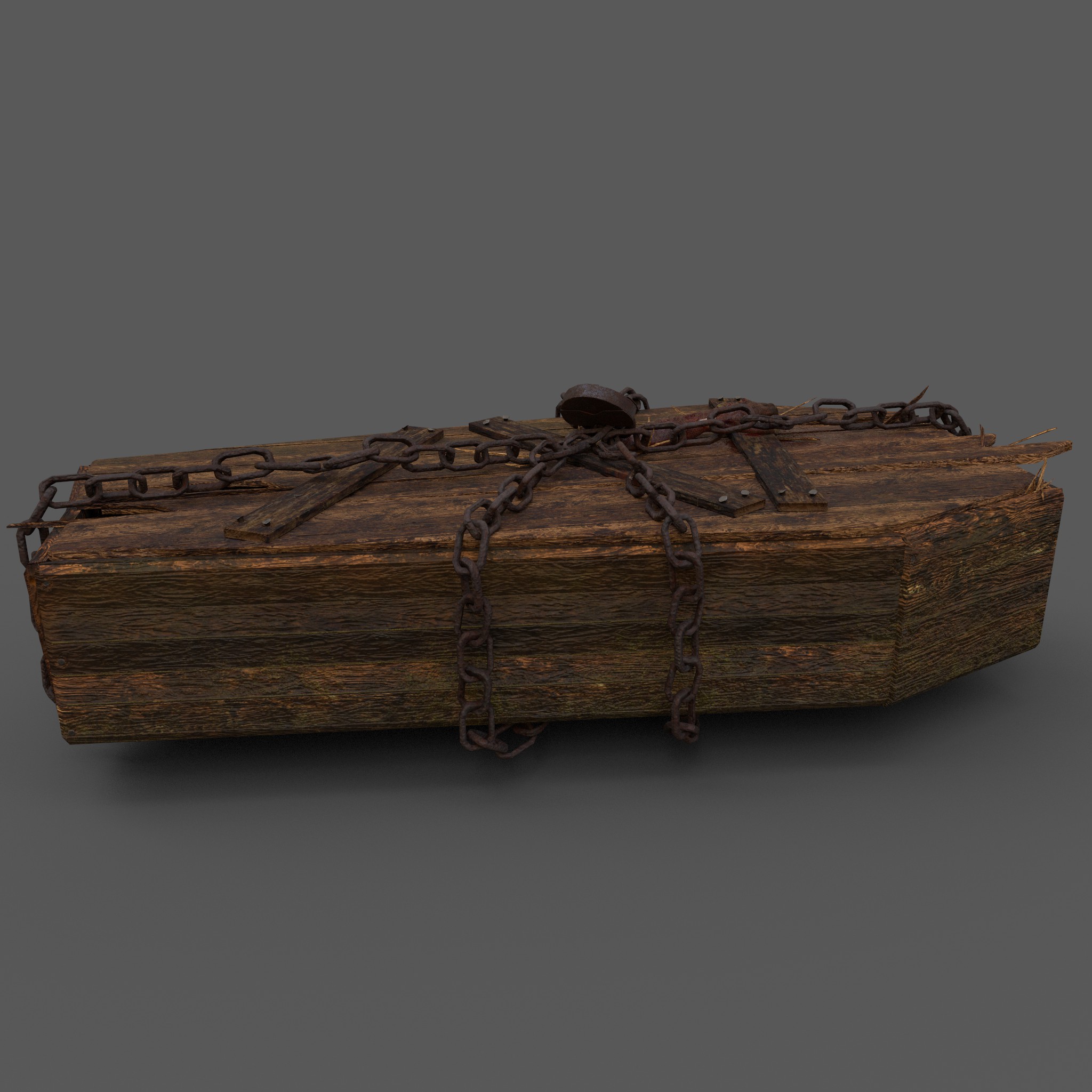 Wood Coffin with Hand - 3D Model by Get Dead Entertainment