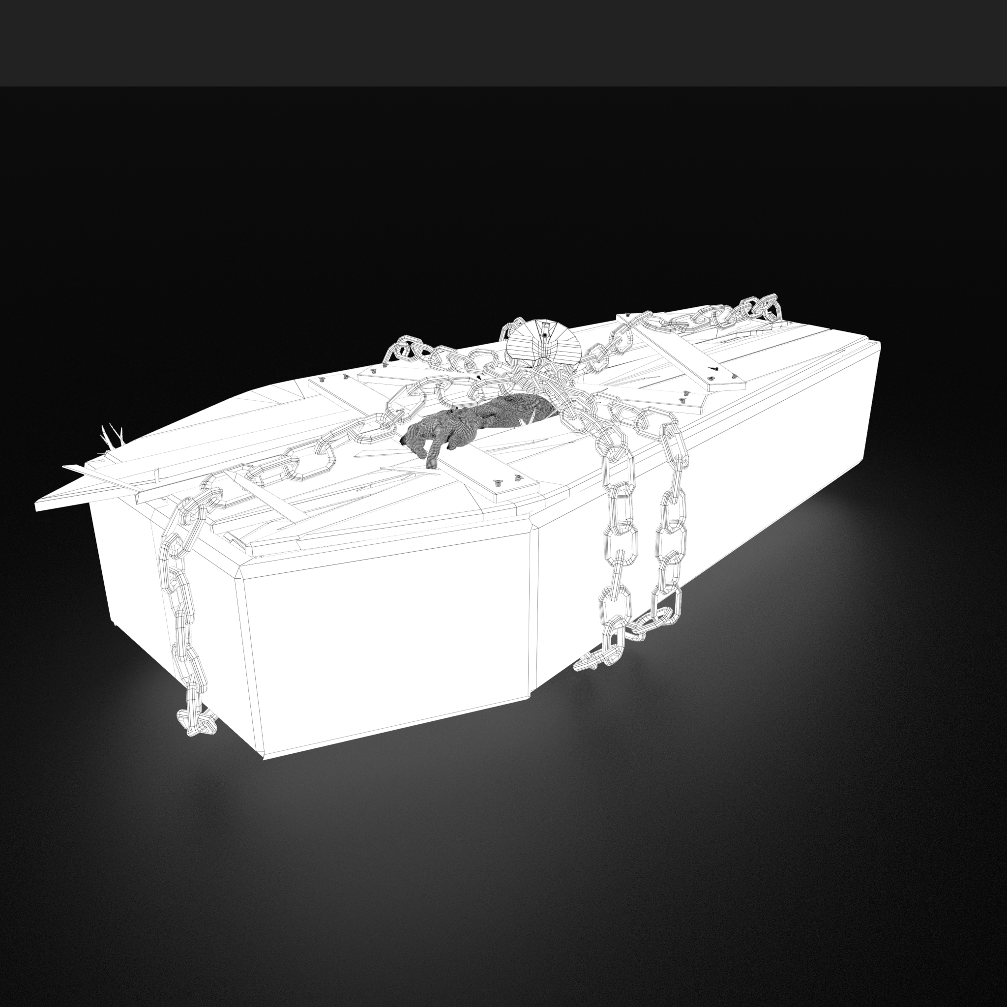 Wood Coffin with Hand - 3D Model by Get Dead Entertainment