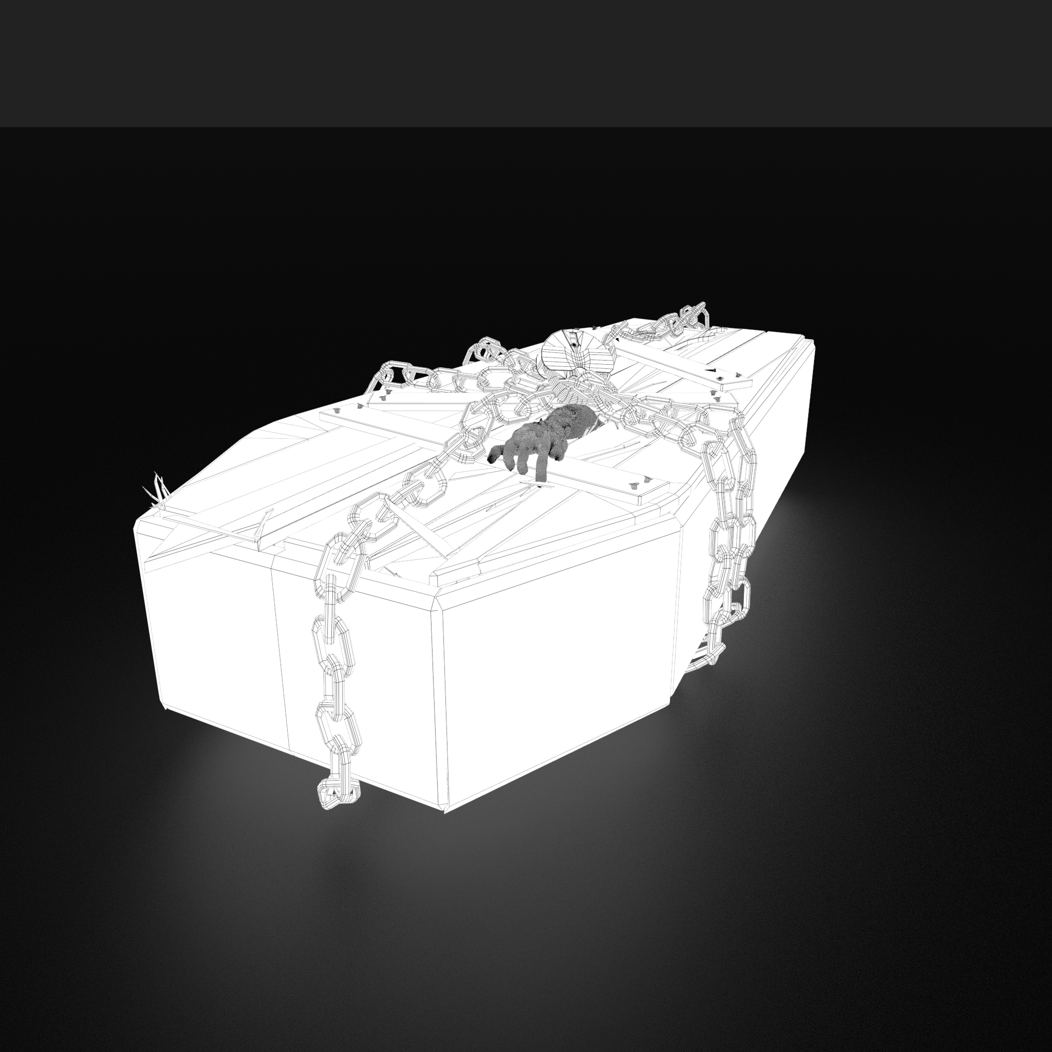 Wood Coffin with Hand - 3D Model by Get Dead Entertainment