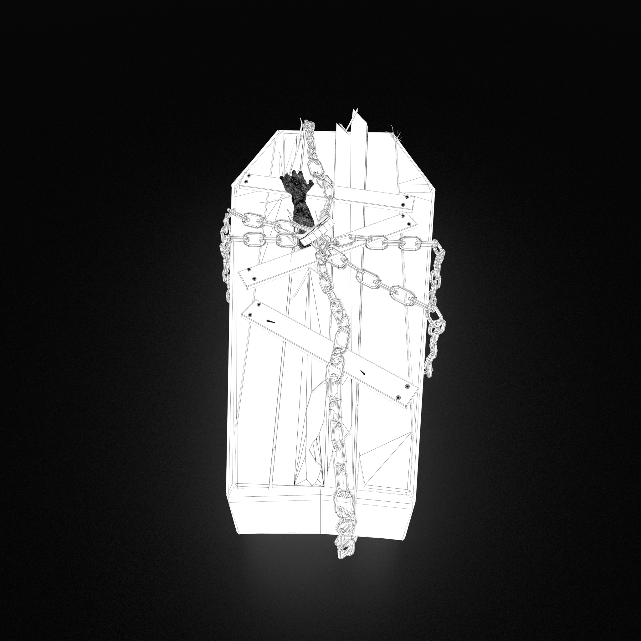 Wood Coffin with Hand - 3D Model by Get Dead Entertainment
