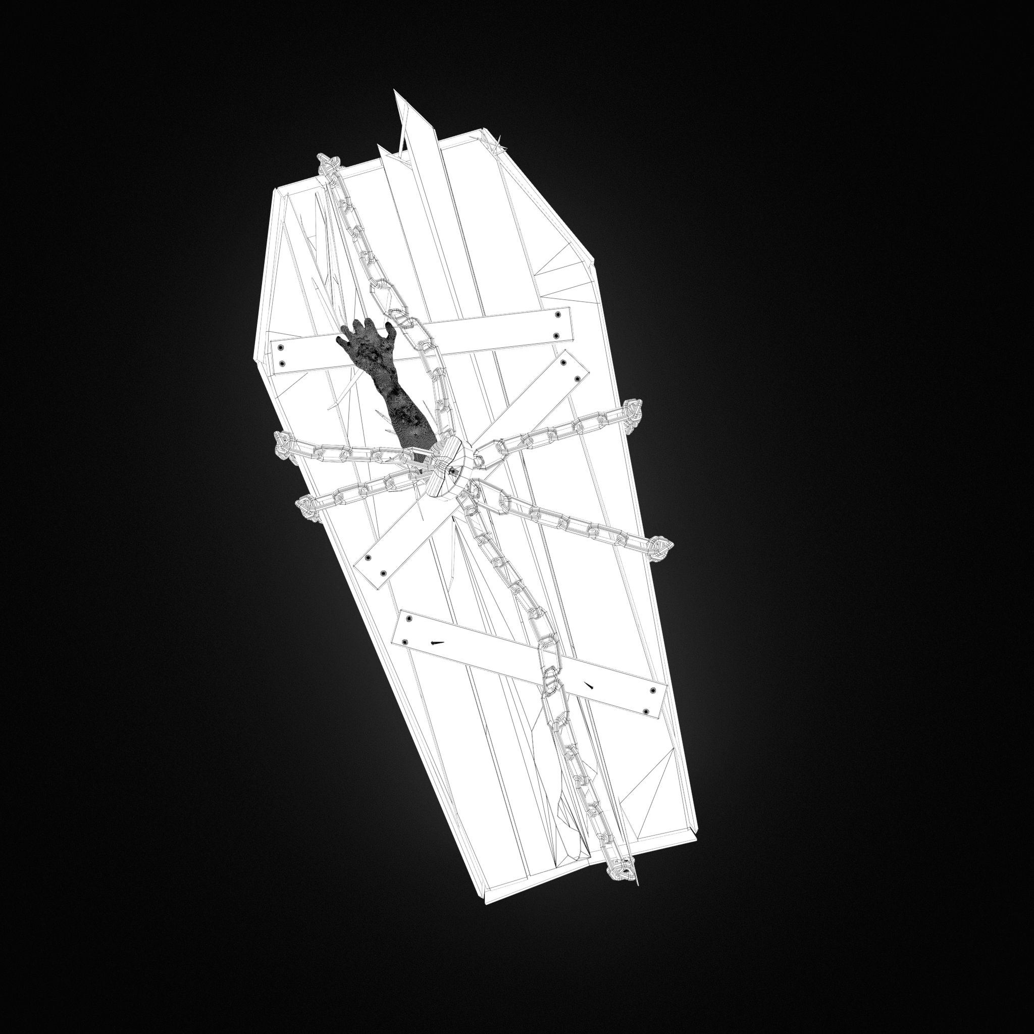 Wood Coffin with Hand - 3D Model by Get Dead Entertainment